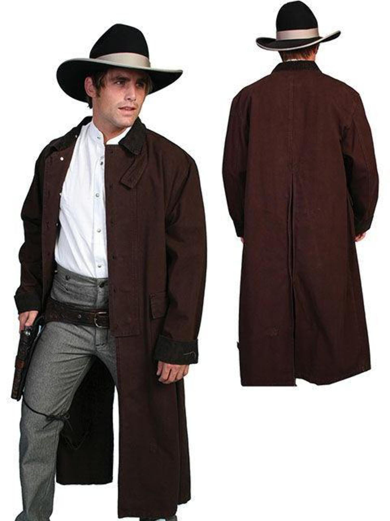 Scully Western Full Length Long Coat, Mens Old West Canvas Duster with ...