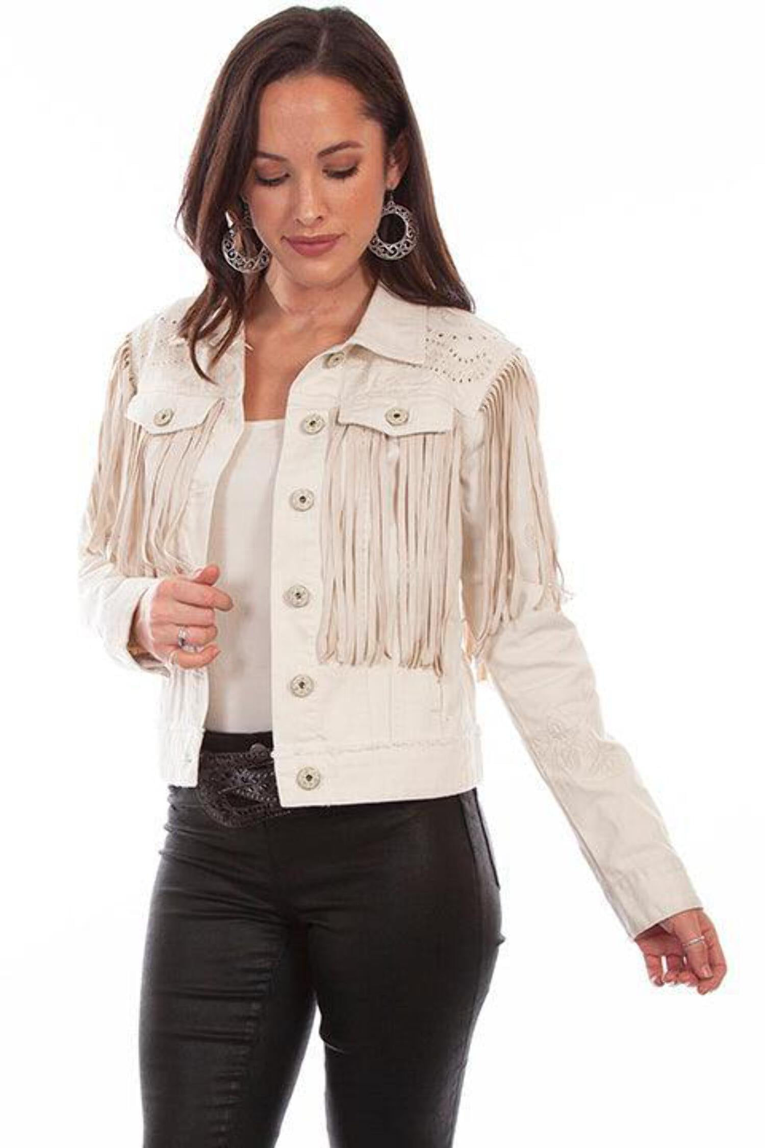 Scully Western Jacket Womens Fringe Laser Jean S Off White F0_HC687 ...