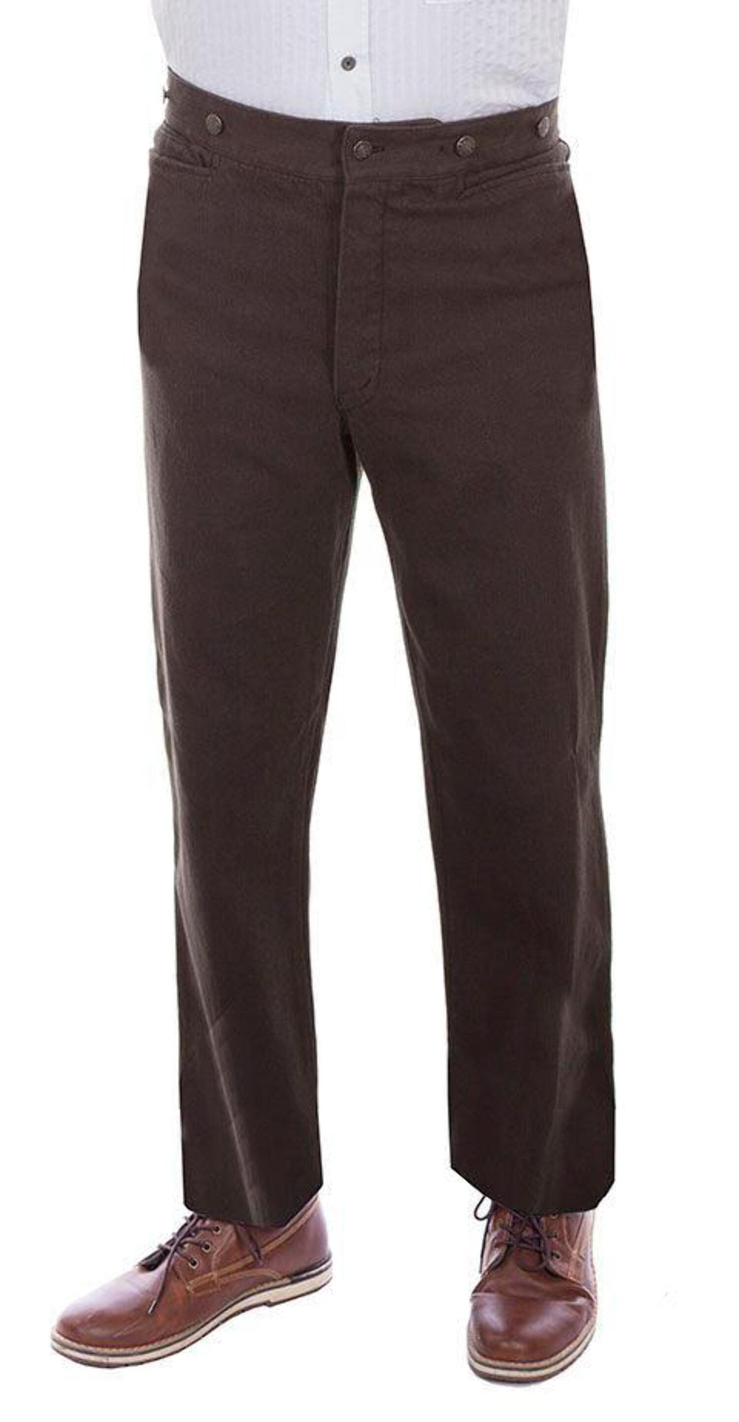Scully Western Pants Mens Old West Button Fly Pockets Cotton 599602 ...