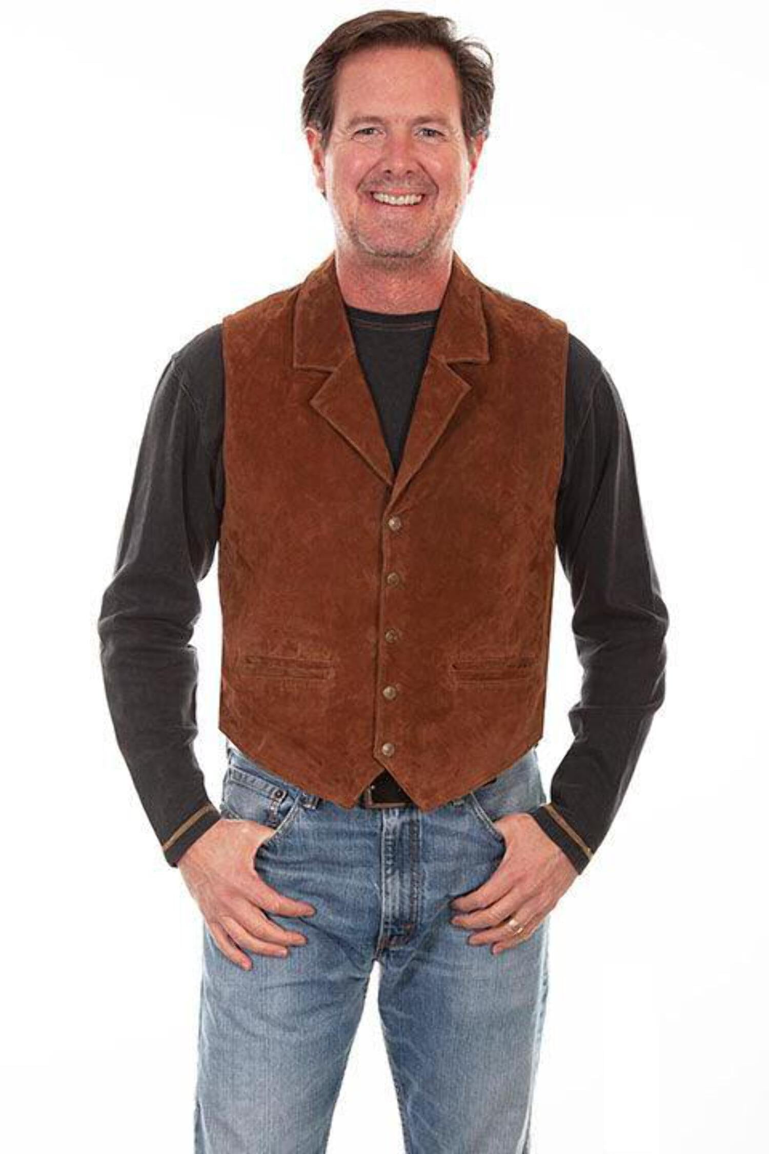 Scully Western Vest Mens Aztec Back 3X Cinnamon Boar Suede F0_1045 ...