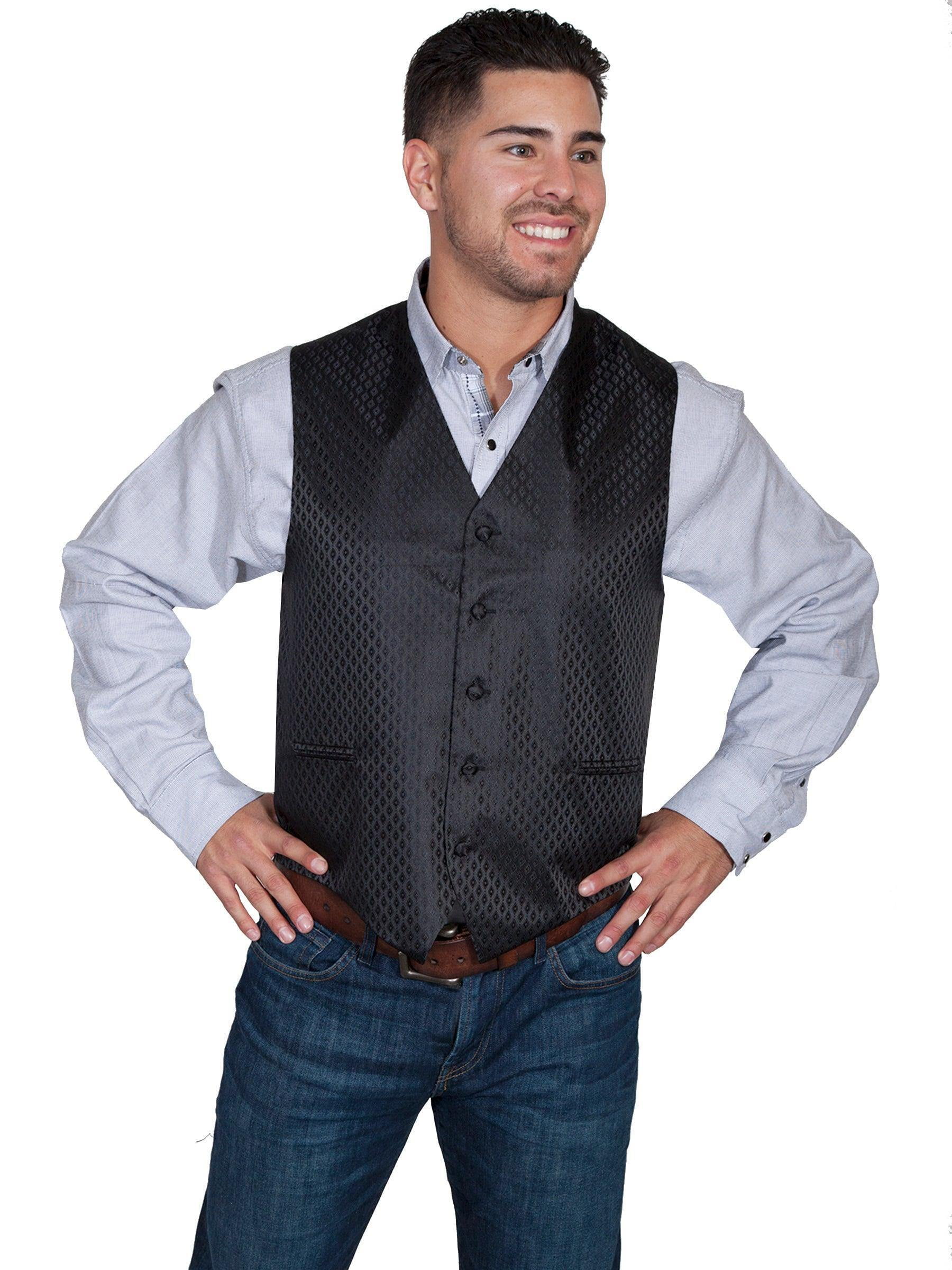 Scully Mens Black Polyester Diamond Vest L - Walmart.com