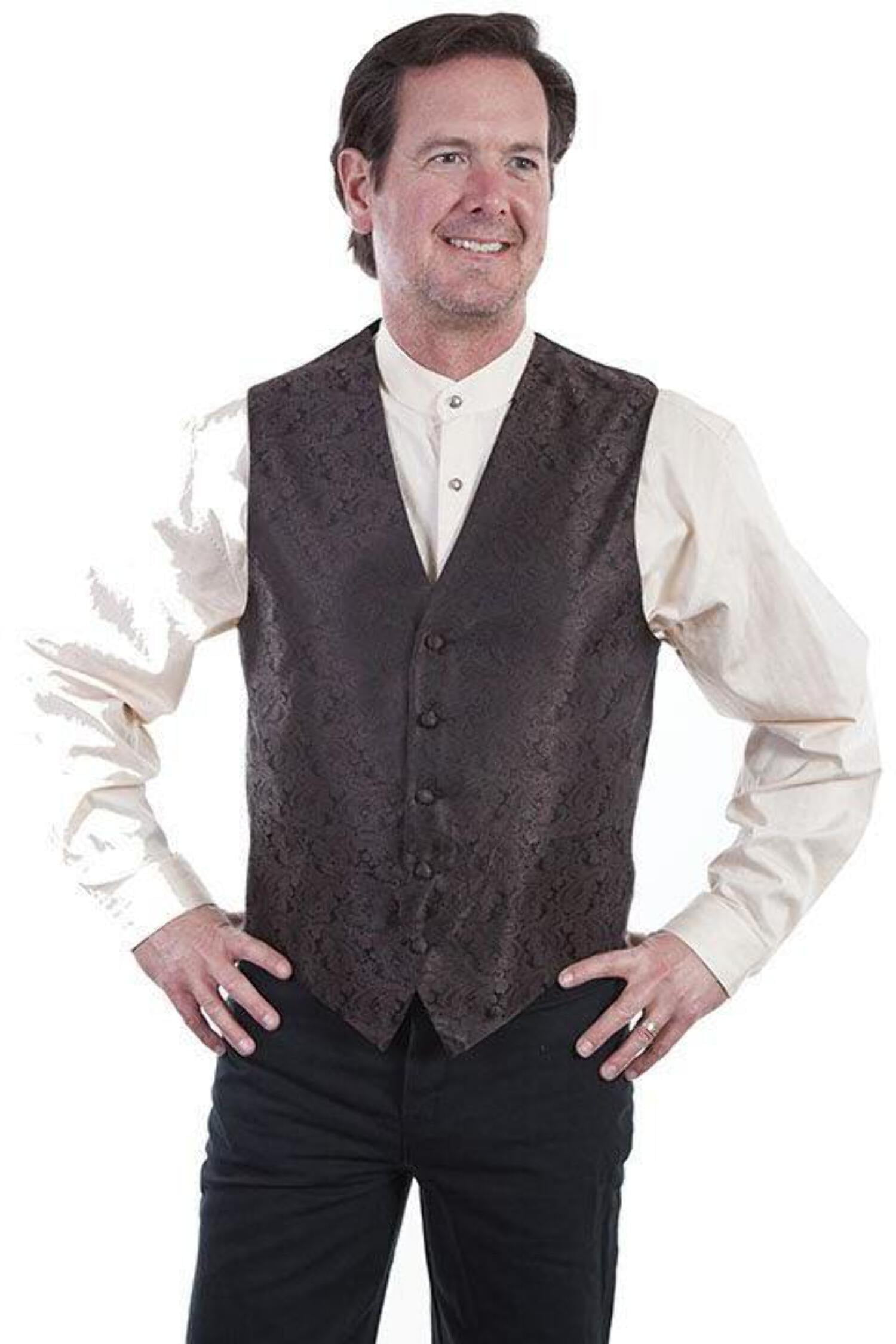 Scully Western Vest Mens Manly Quality Lined Paisley Button RW093N ...