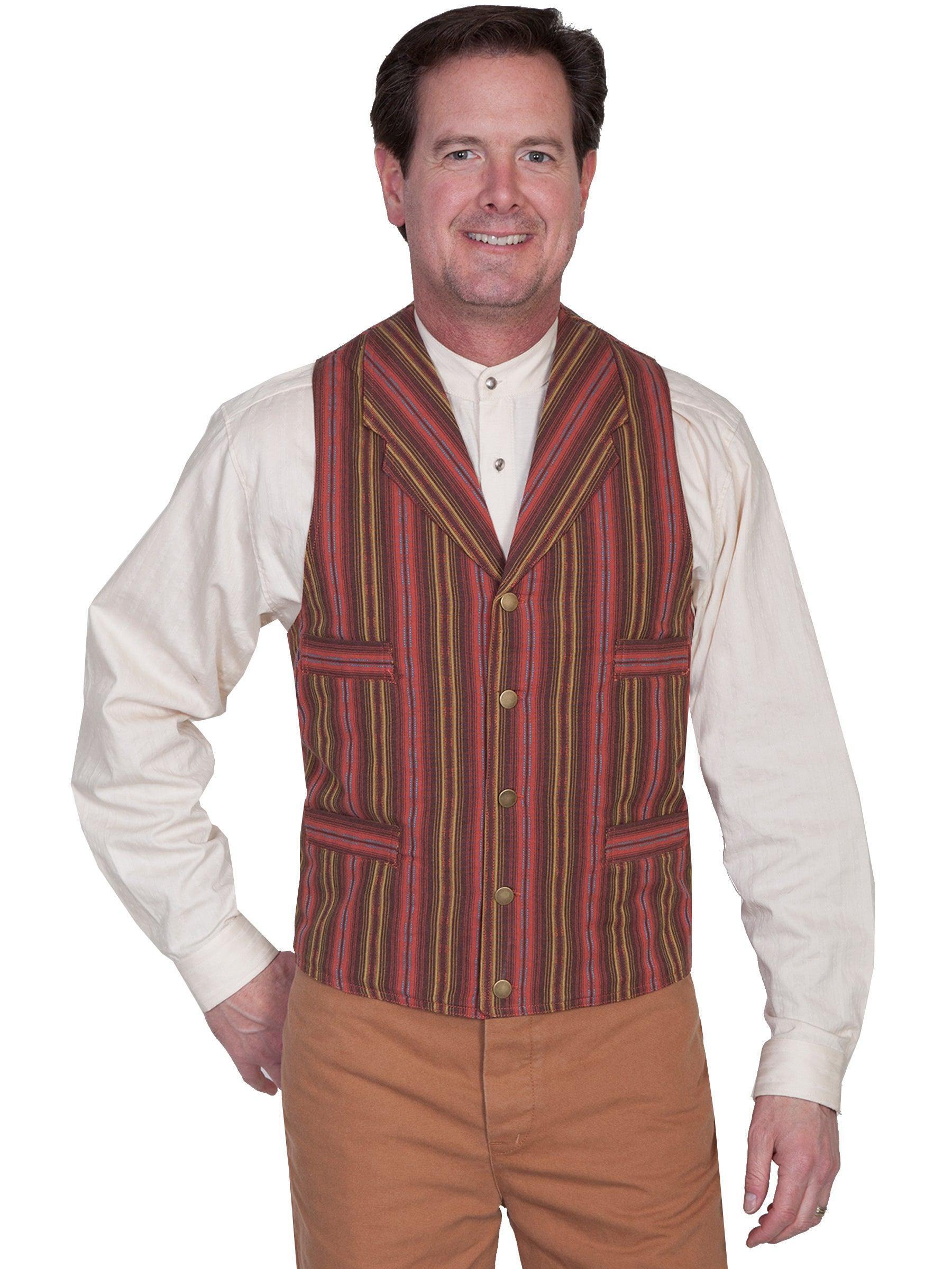 Scully Mens Brown Cotton Canvas Serape Vest XL - Walmart.com