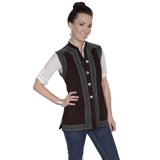 Scully Western Vest Womens Embroidered Suede Metallic Button L661 - Walmart.com