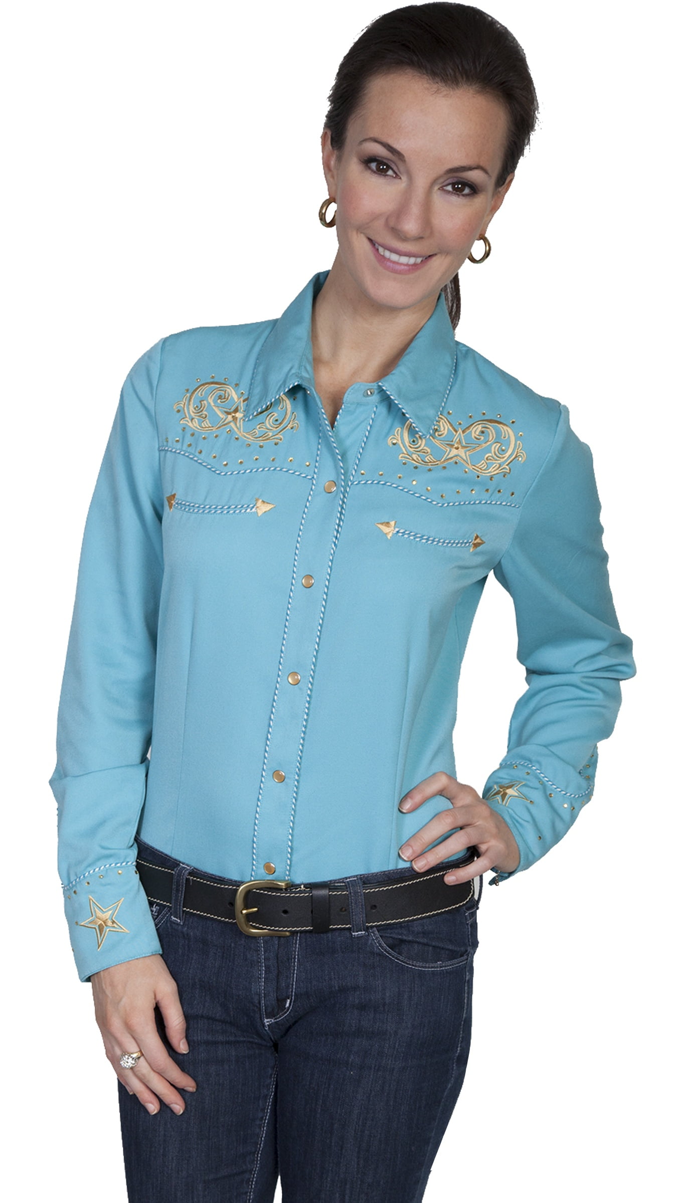 Scully Western star scroll blouse - Walmart.com
