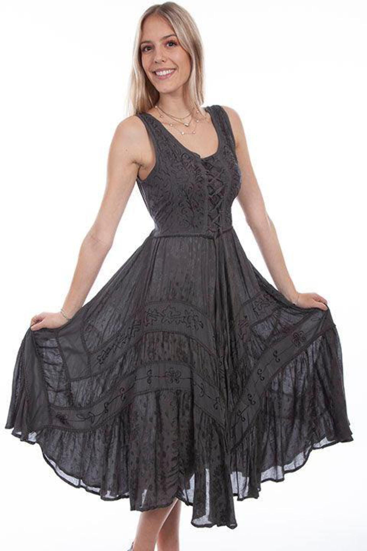 Scully Women's Lace-Up Jacquard Midi Dress - HC118 US - Walmart.com
