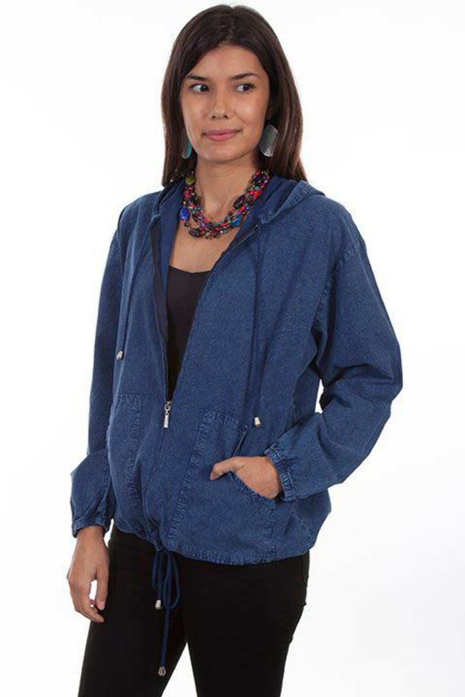 Scully Womens Dark Blue 100% Cotton Zip Front Hoodie M - Walmart.com