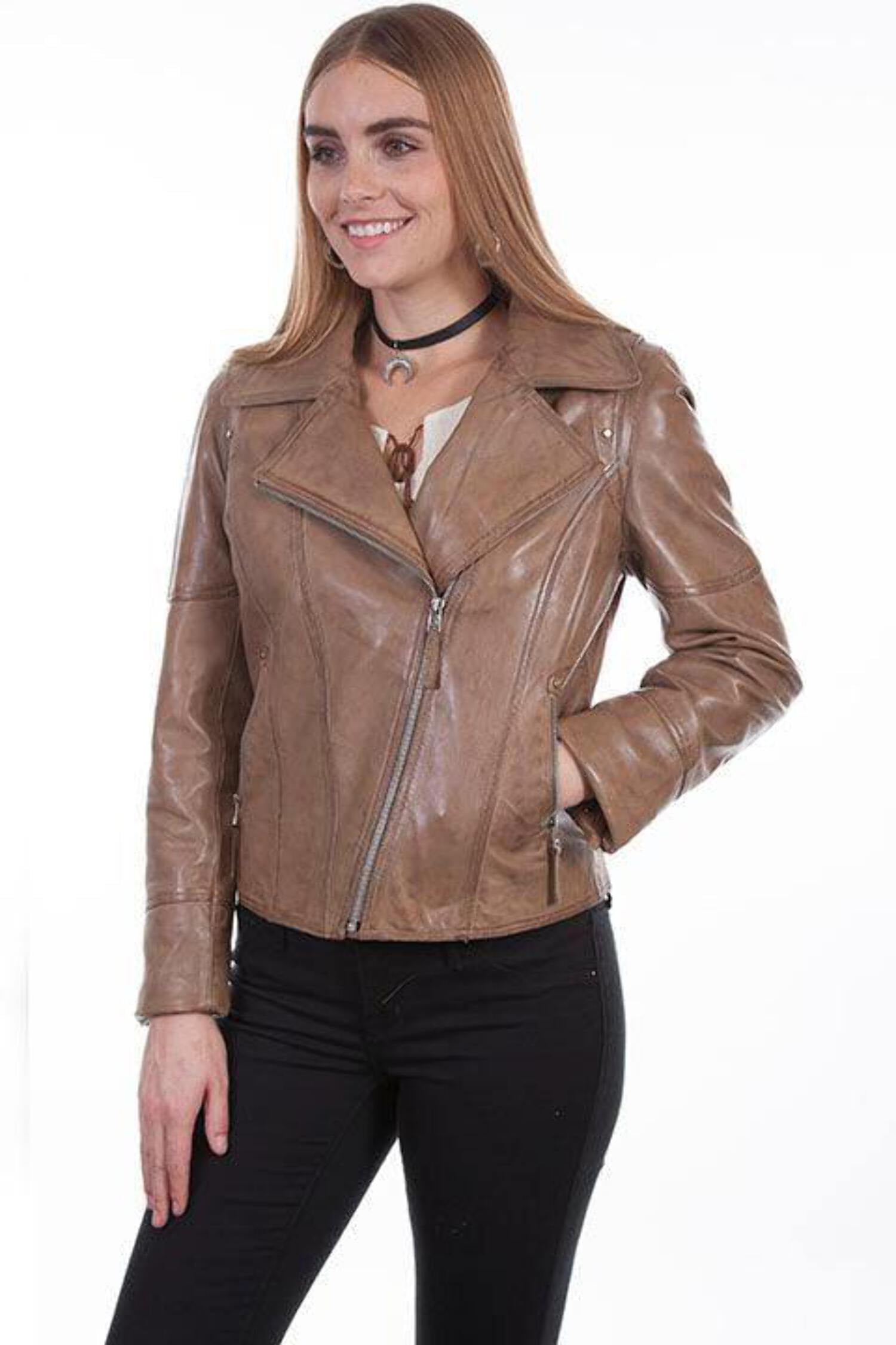 Scully Womens Sand Lamb Motorcycle Jacket L - Walmart.com