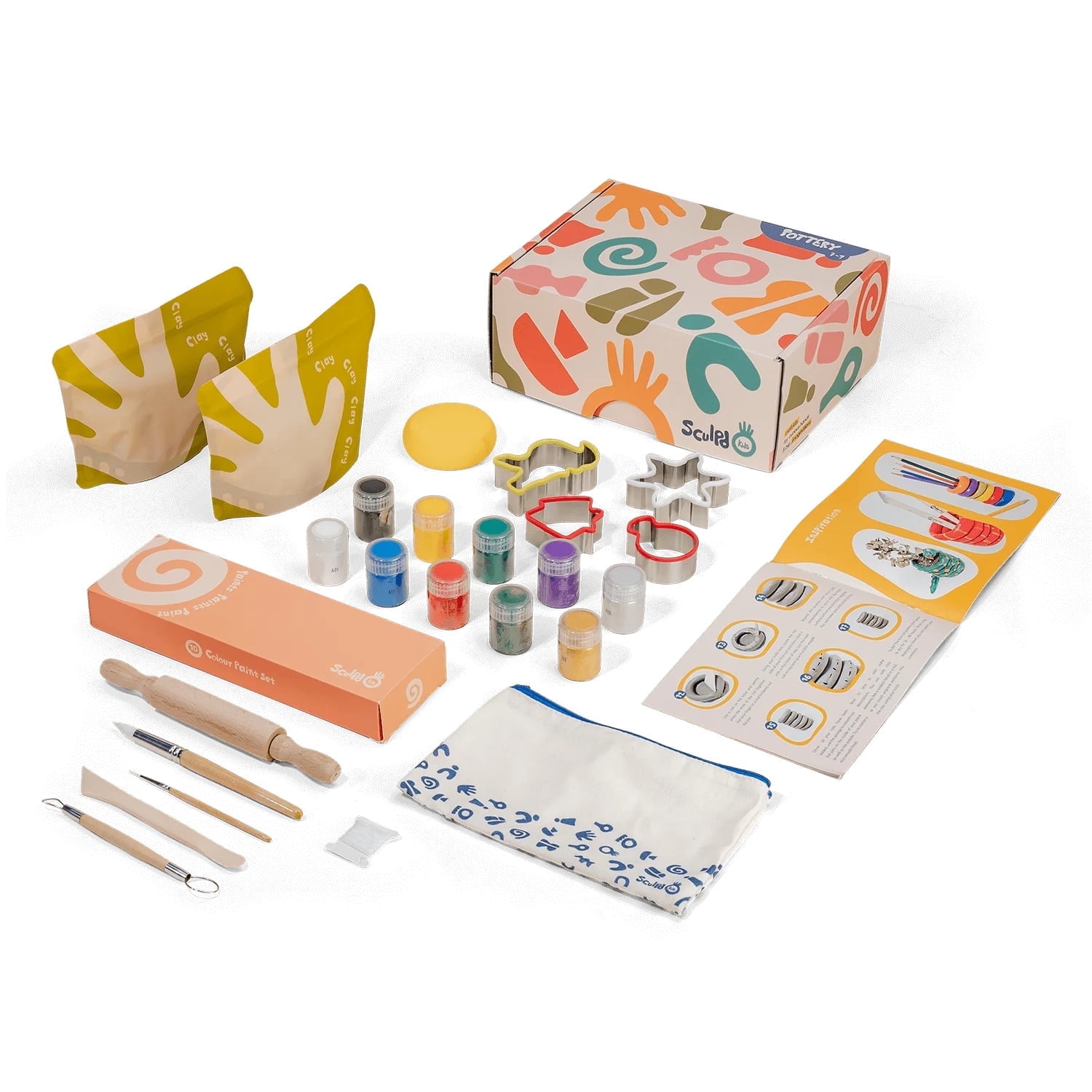 Sculpd Air Dry Clay Kit for Kids Age 7-9 - Includes 2 Bags Air Dry ...