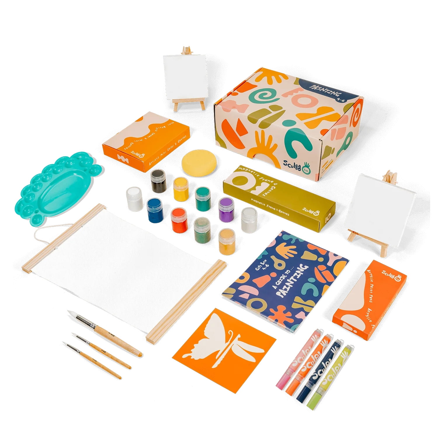 Sculpd Kids Painting Kit, Paint Craft Set for Kids Age 4-6, Includes 10 ...