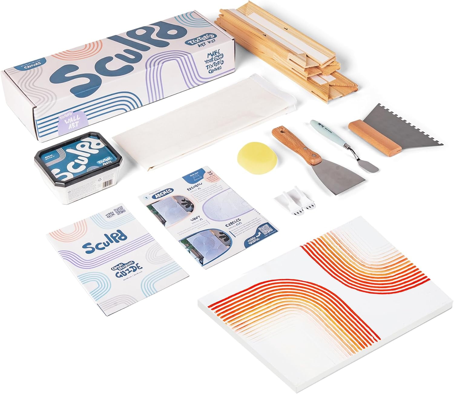 Sculpd Textured Canvas Kit - Complete Art Set with Texture Paste ...