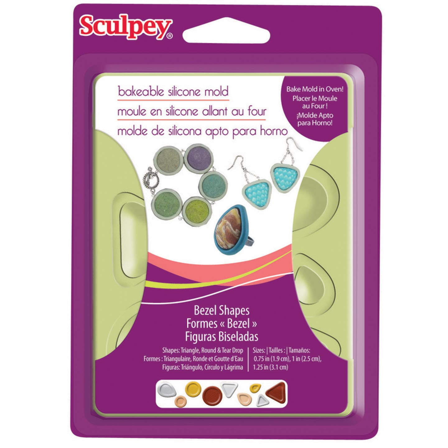 Sculpey Silicone Bakeable Clay Mold, Assorted Bezel Shapes - Walmart.com