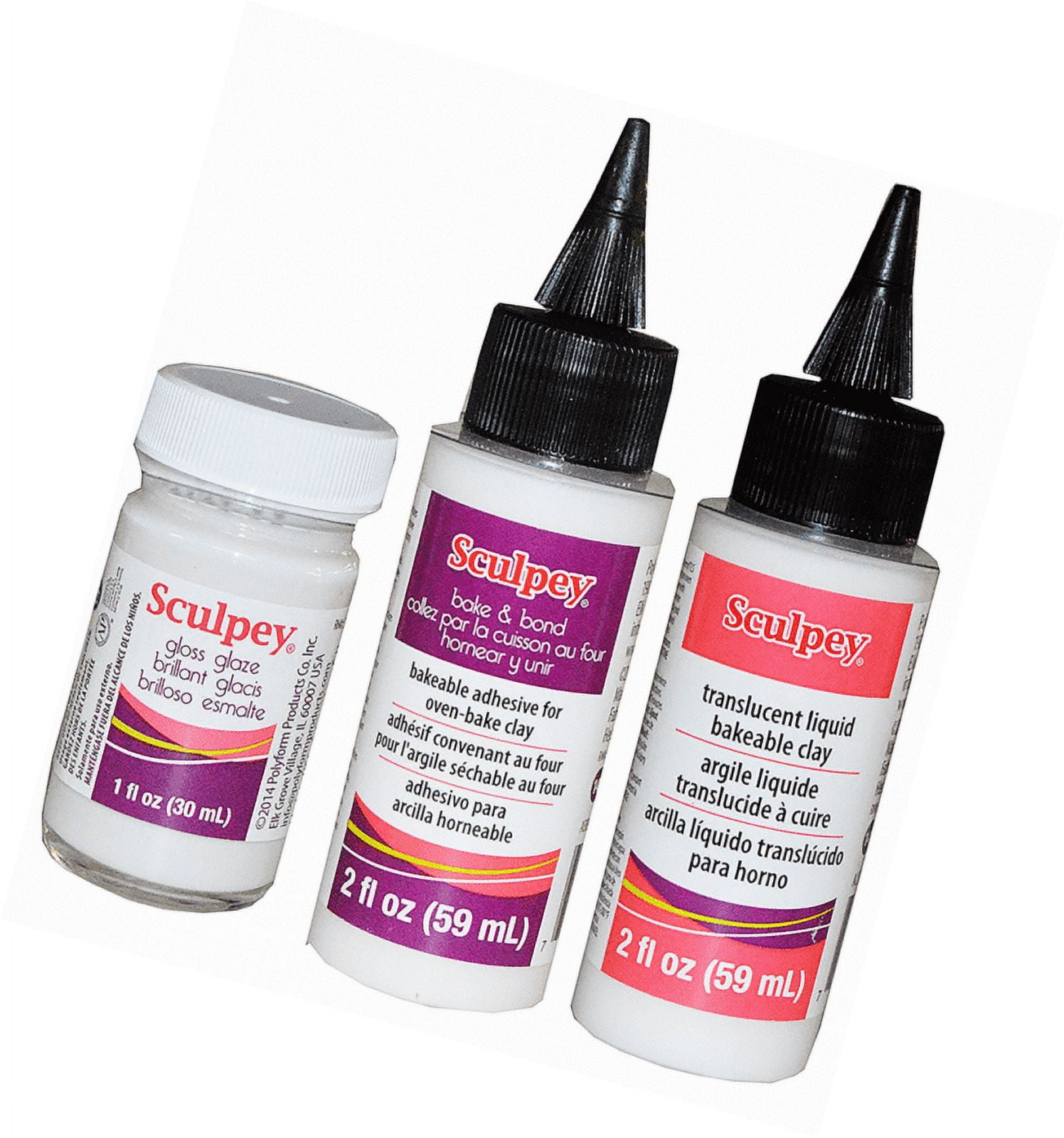 Sculpey Translucent Liquid, Bake and Bond, Gloss Glaze Artist Set (Pack ...