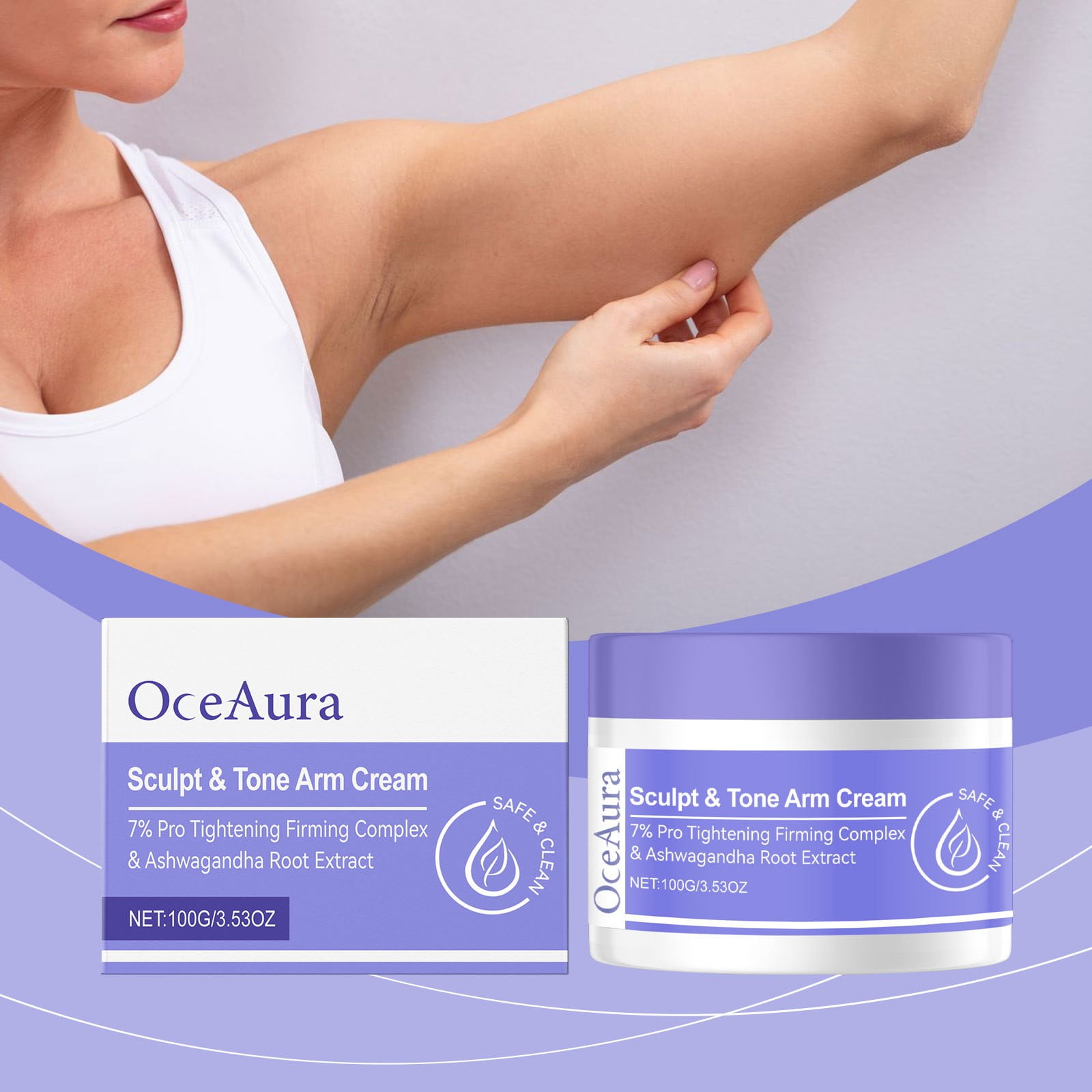 Sculpt & Tone Arm Cream - OCEAURA Chicken Skin Smoothing Lotion ...