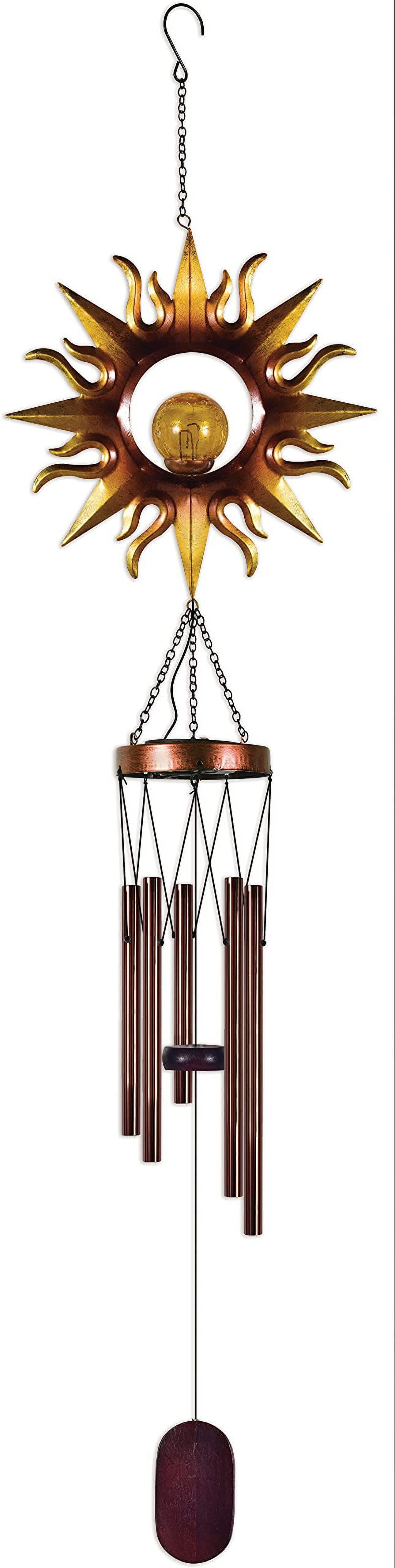Sunset Vista Designs 93770 Solar Wind Chime (Sun, 11-inch Height ...