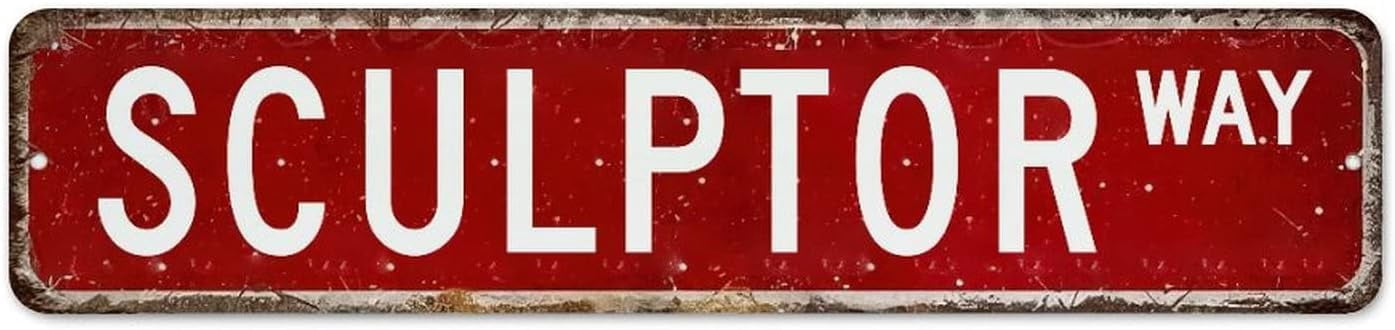 Sculptor 4"x16" Metal Sign Farmhouse Terrace Business Kitchen Wall ...