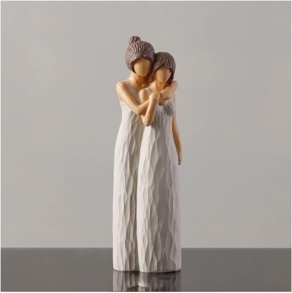 Sculpture Decor Modern, Shelf Decor Accents Bedroom, Rustic Family of 4 ...