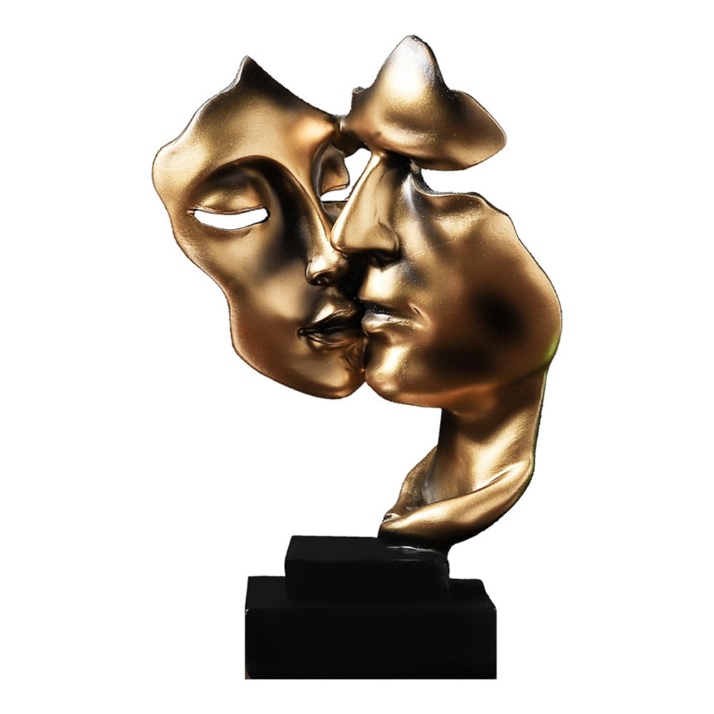 Sculpture Home Decor Mask Gold Statue Face Modern Resin Figures for ...