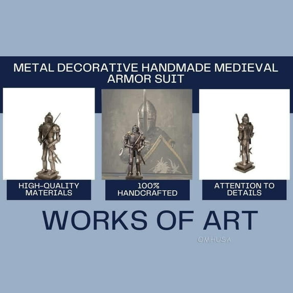 Sculpture Medieval Armor Suit Antique Paint Tin Handmade Hand-Craft ...