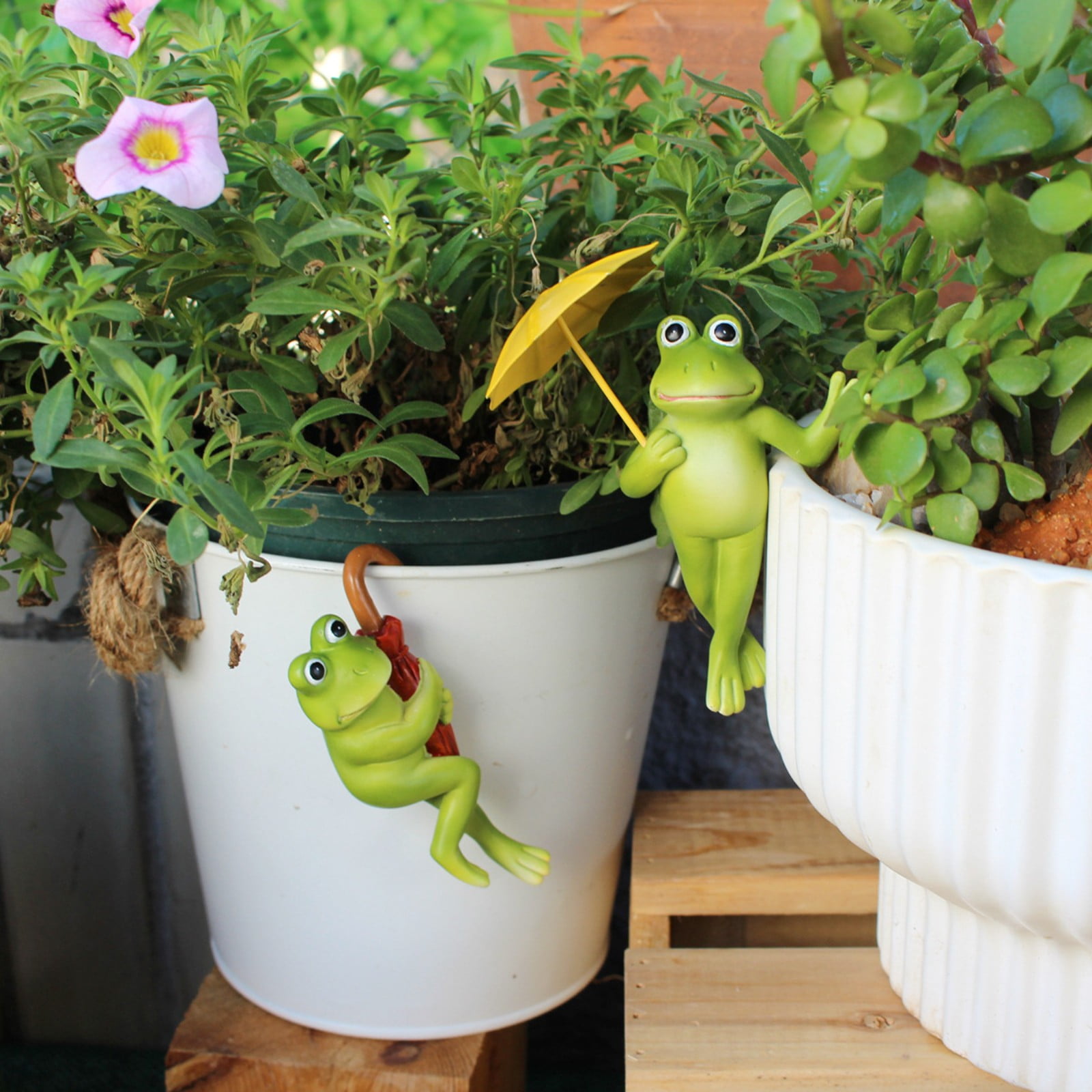 Sculptures Statues Miniature Statue Flower Pot Decoration, Cute Flower ...
