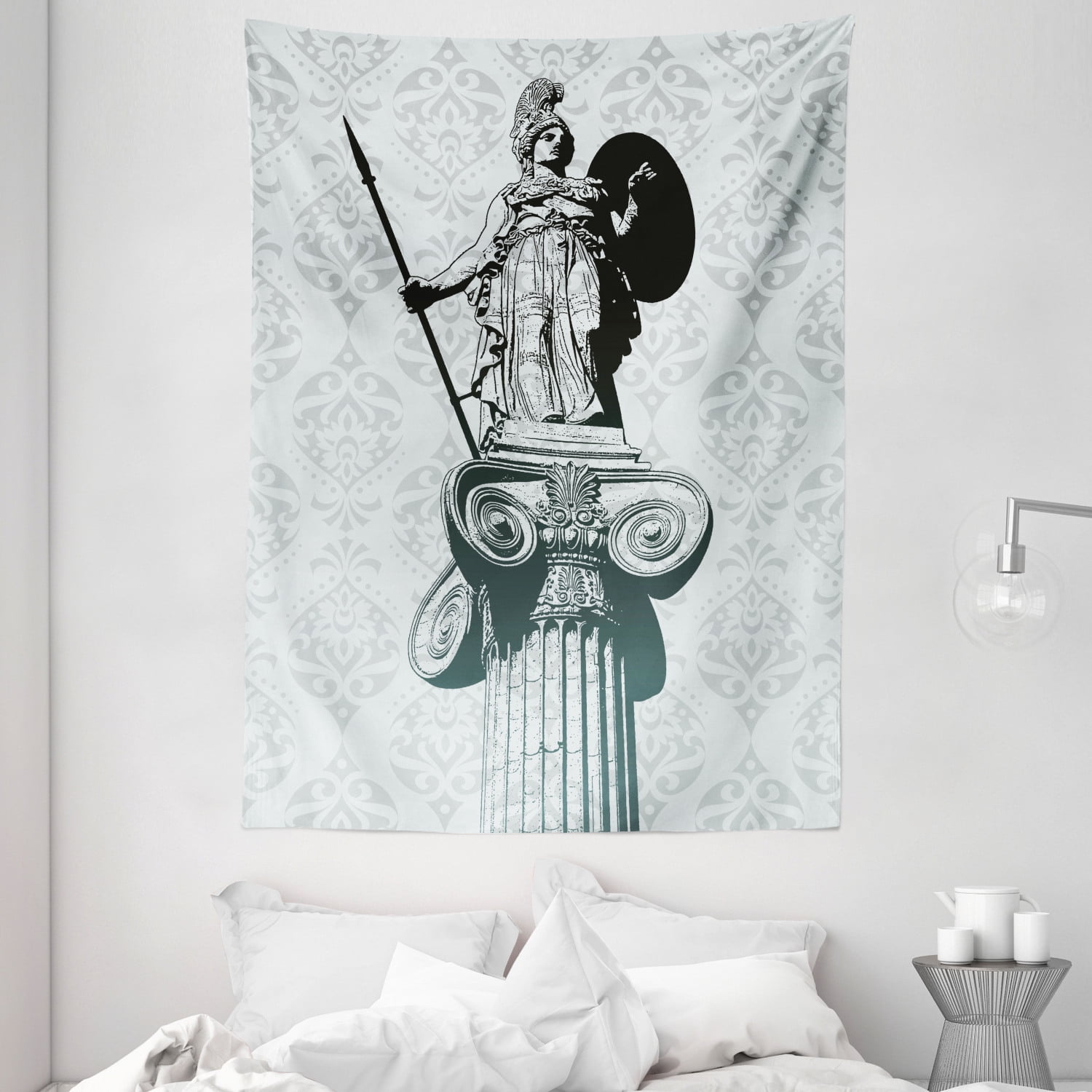 Sculptures Tapestry, Statue of Athena on Baroque Background Ancient ...