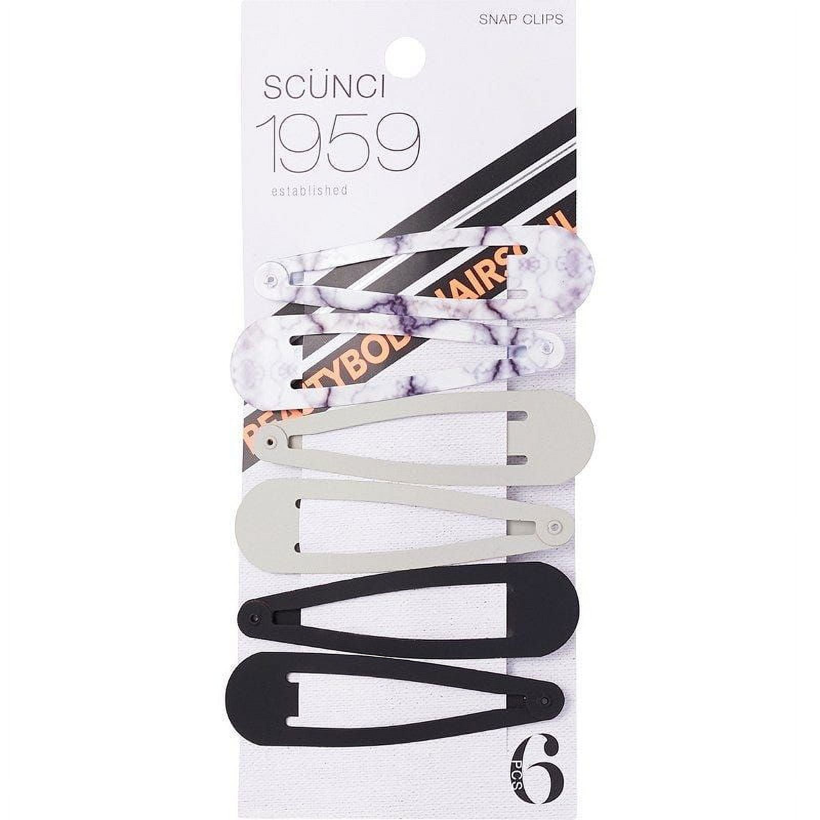 Scunci Openable Metal Hair Snap Clips, Assorted Colors, 6-Pieces ...