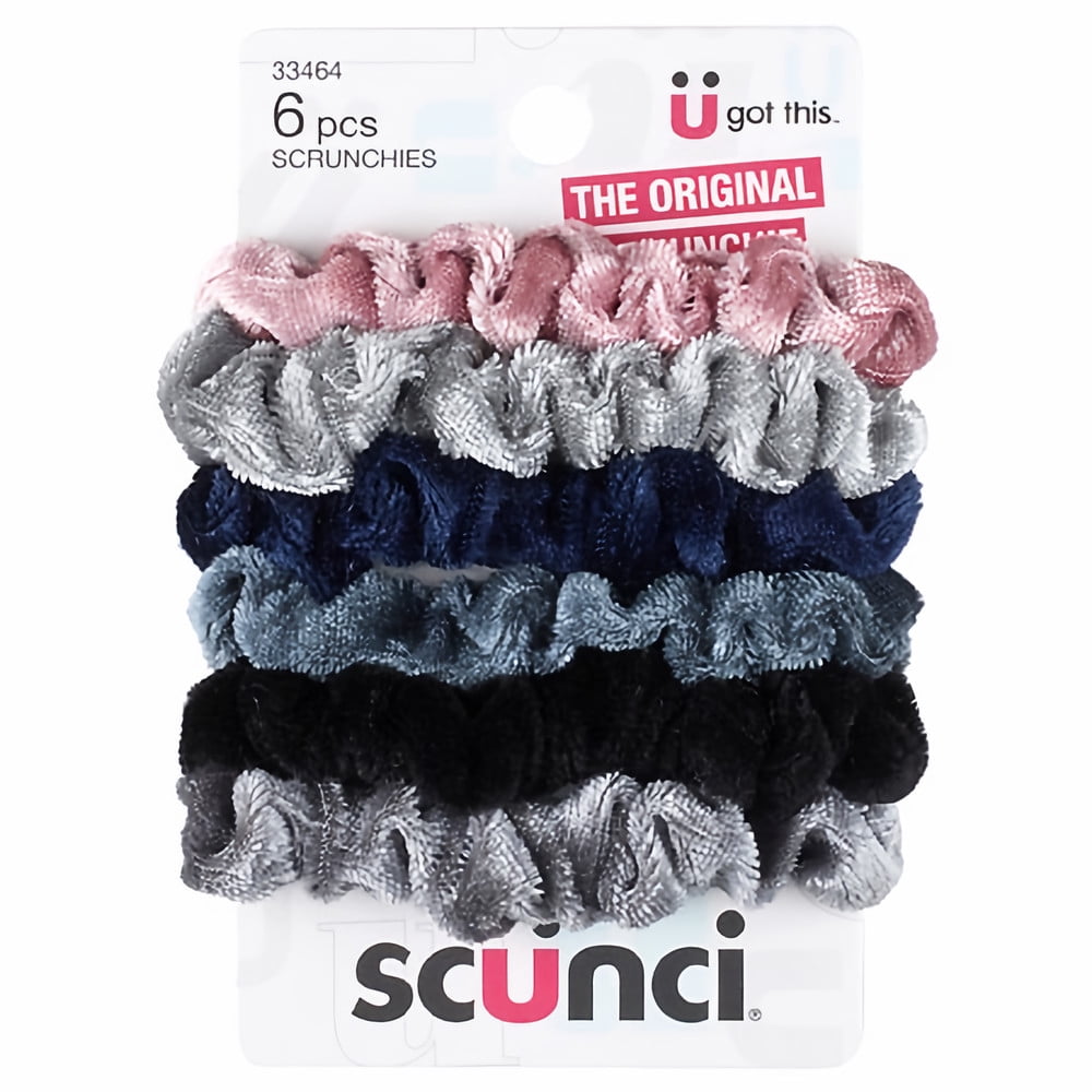 Scunci 6-Piece Solid Velvet Mini Scrunchies Set (Pack of 4) - Walmart.com