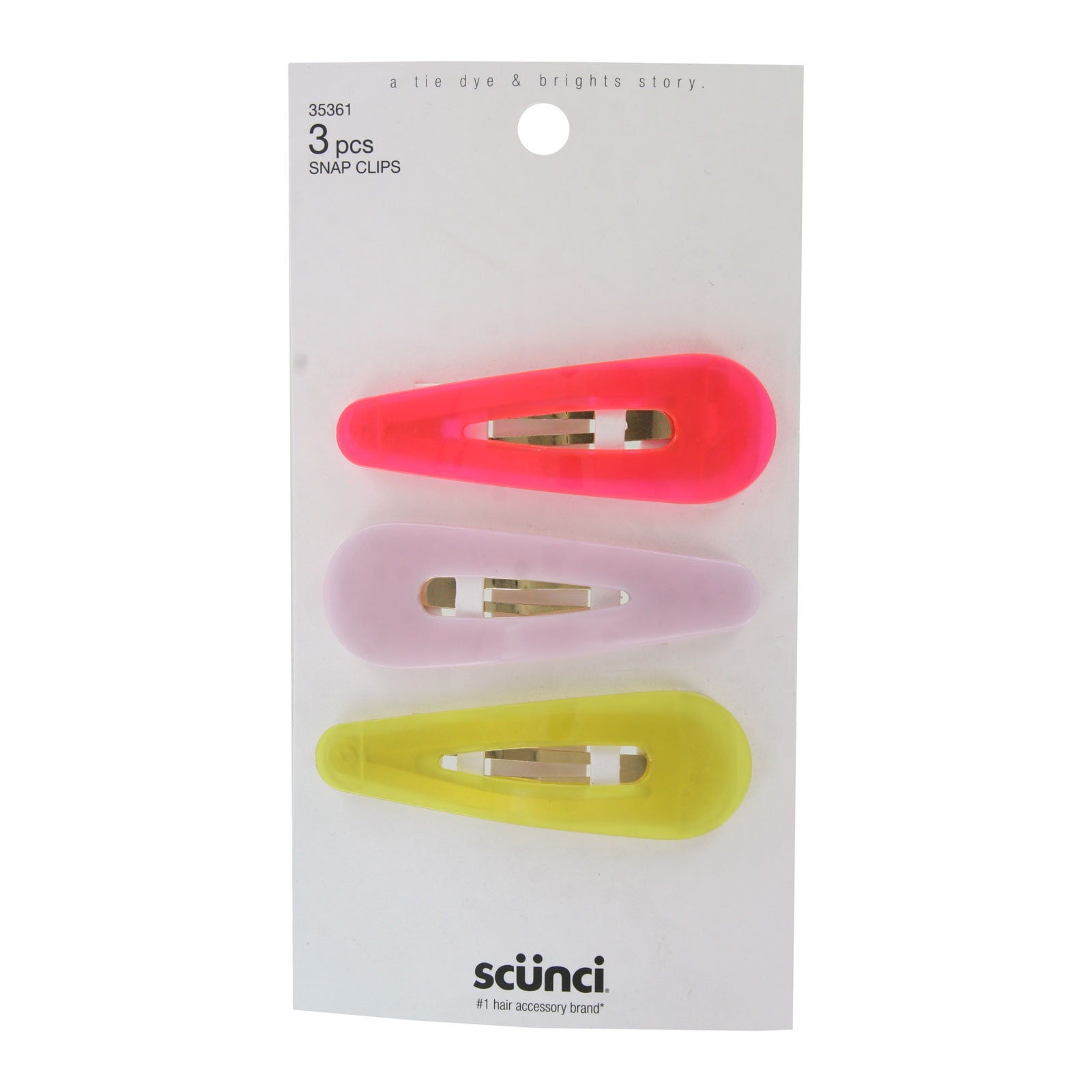 Scunci A Tie Dye & Brights Story Large Hair Snap Clips, Assorted Colors ...