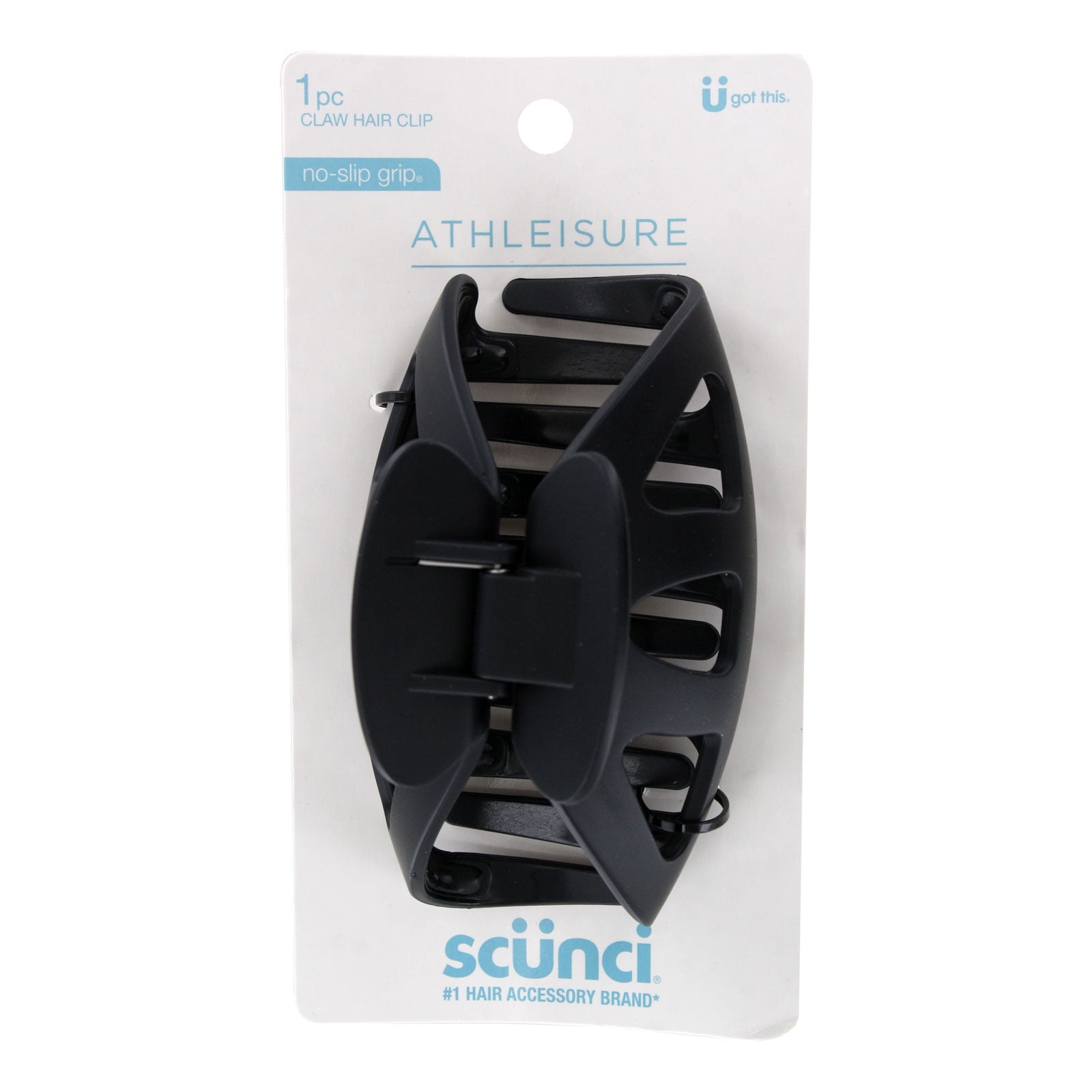 Scunci Athleisure No-Slip Grip Extra Large Hair Jaw Clip, Black, 1 ...