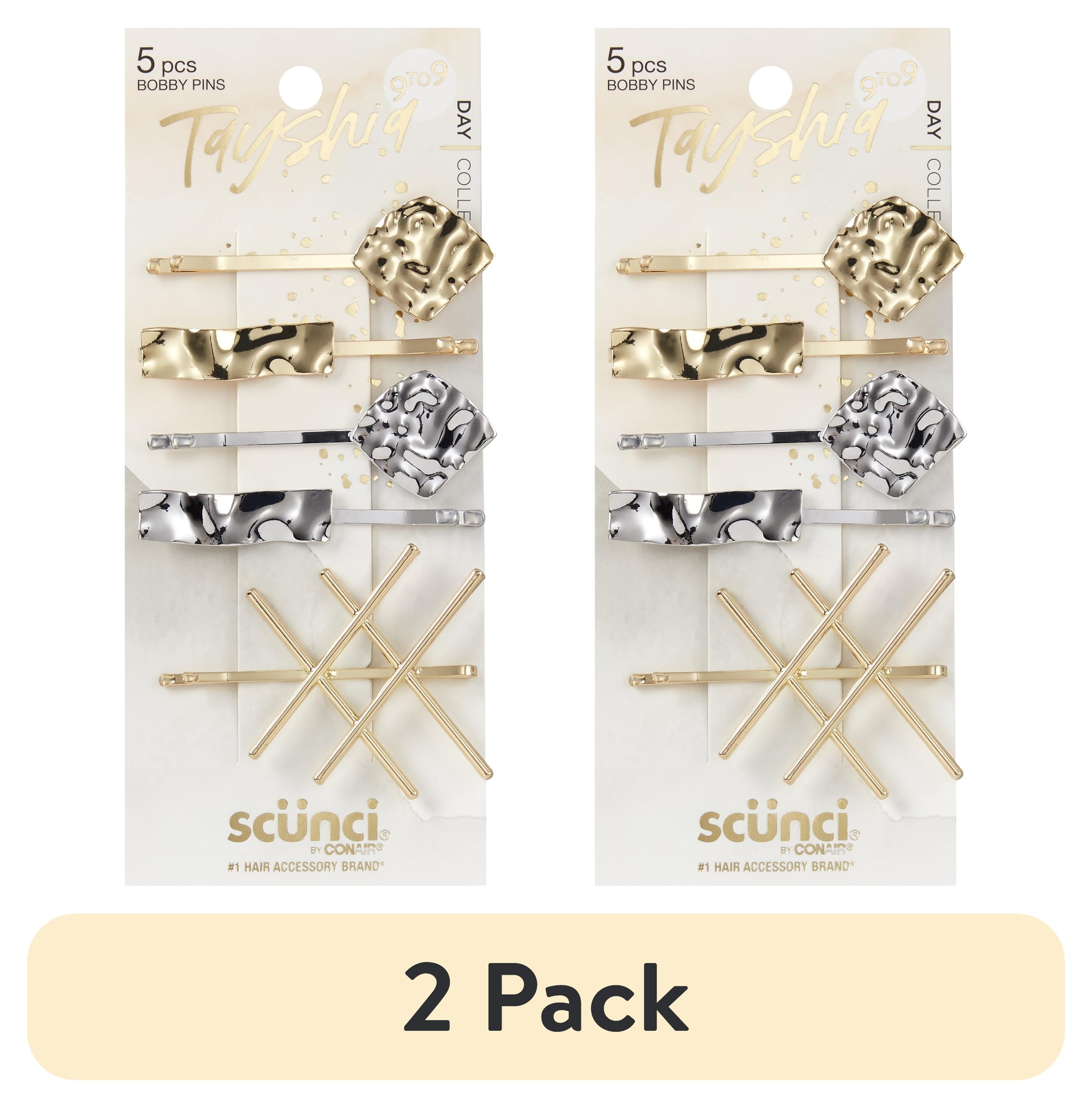 (2 pack) Scunci Bobby Pins, Silver and Gold, 5 Count - Walmart.com