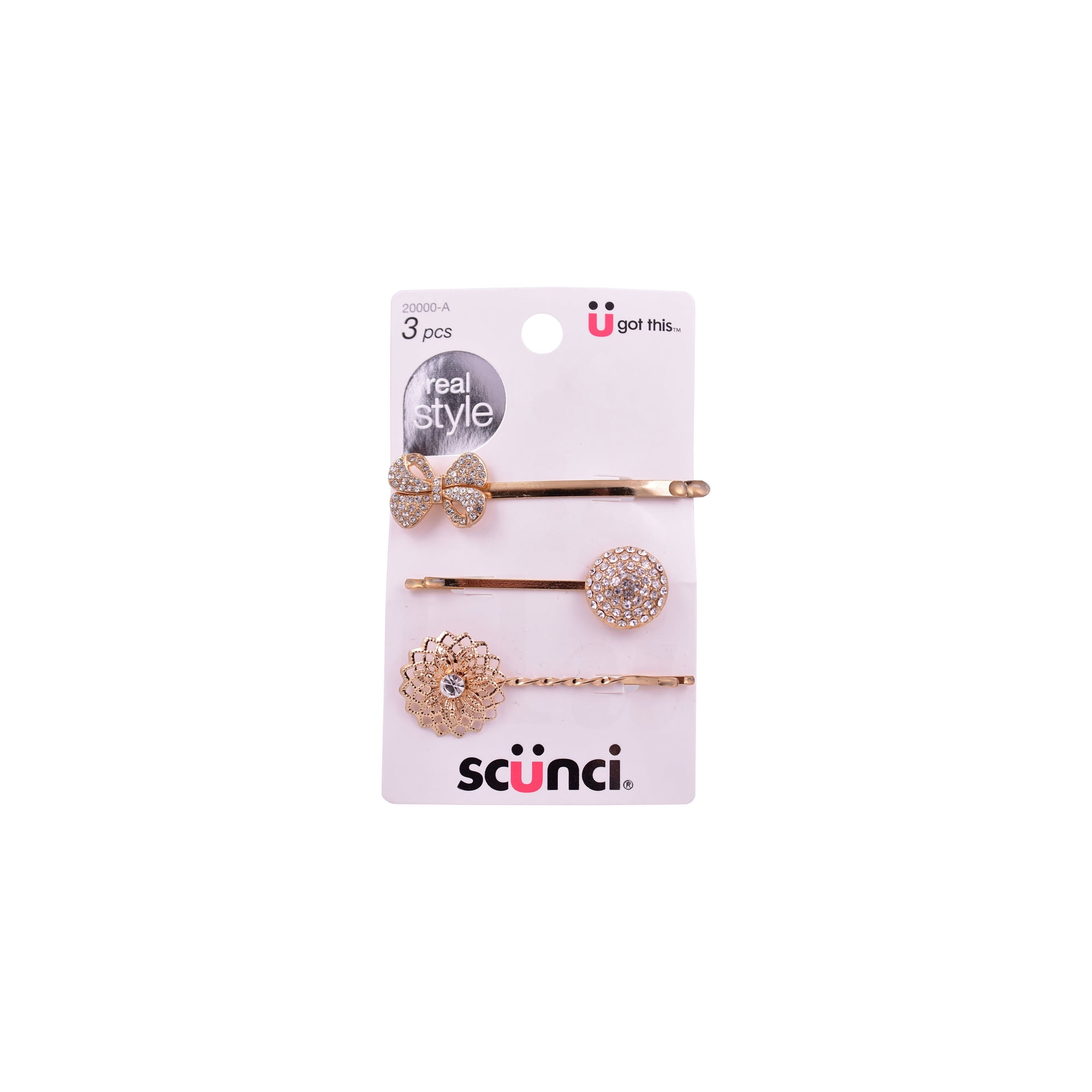 Scunci Bobby Pins With Stones (Pack of 12) - Walmart.com