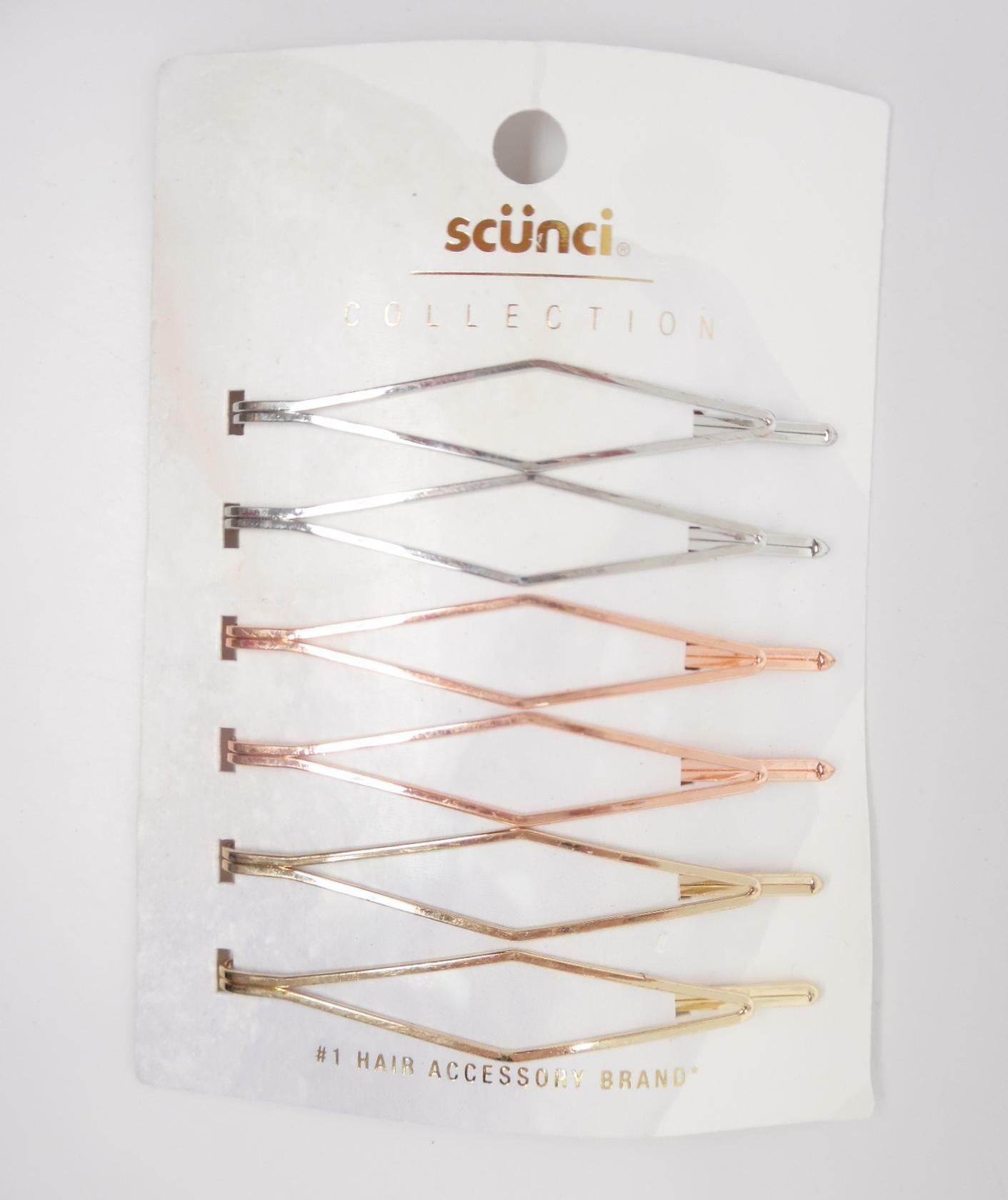 Scunci Collection Hair Accessories Diamond Bobby Pins - Shiny Metals ...