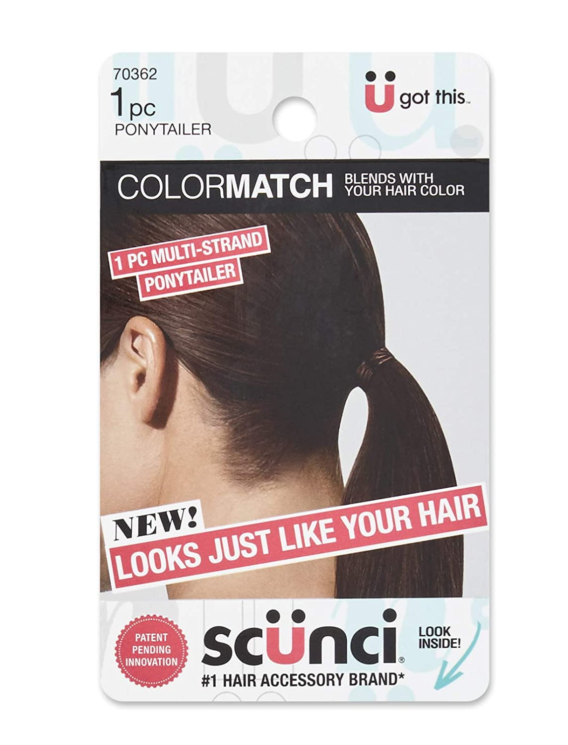 Scunci Color Match Elastic Hair Ponytail, Soft on Hair, Strong on Style ...
