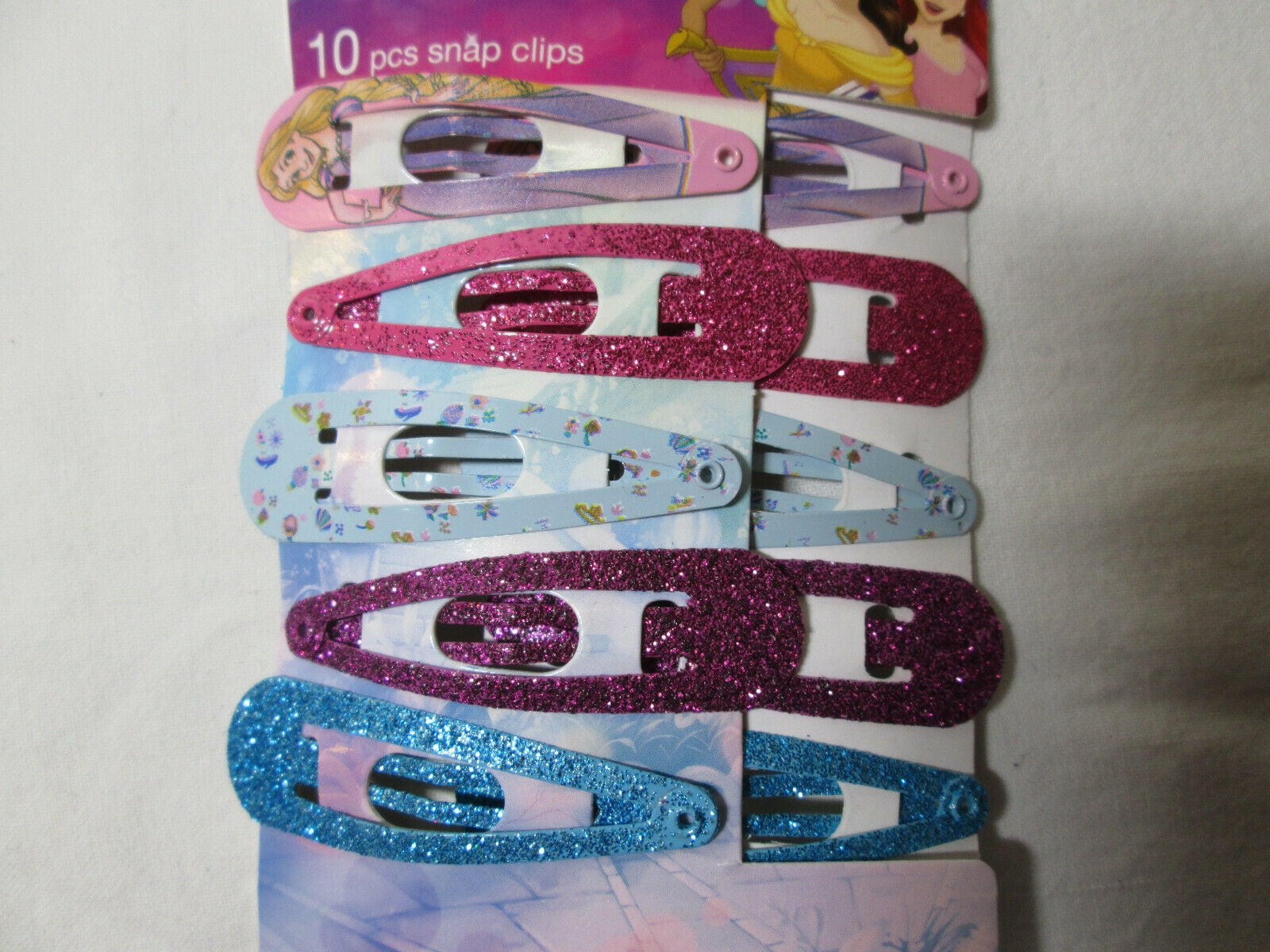 Scunci Disney Princess Hair Accessories: Glittery Snap Clips Barrettes ...