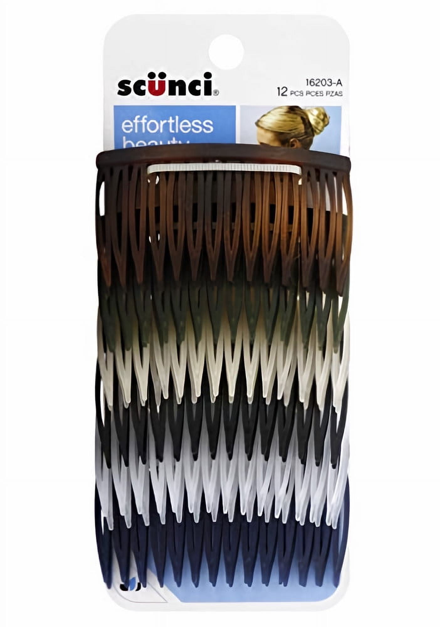 Scunci Effortless Beauty Side Hair Combs, Assorted Colors, 12-Pcs (Pack ...