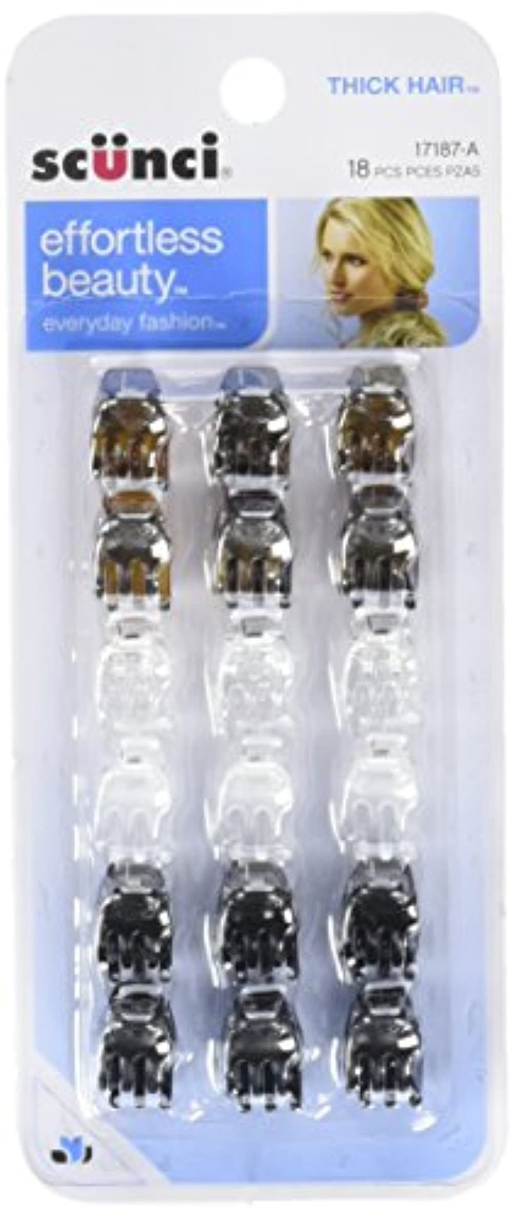 Scunci Effortless Beauty Thick Hair Mini Jaw Clips 18 ea - Walmart.com