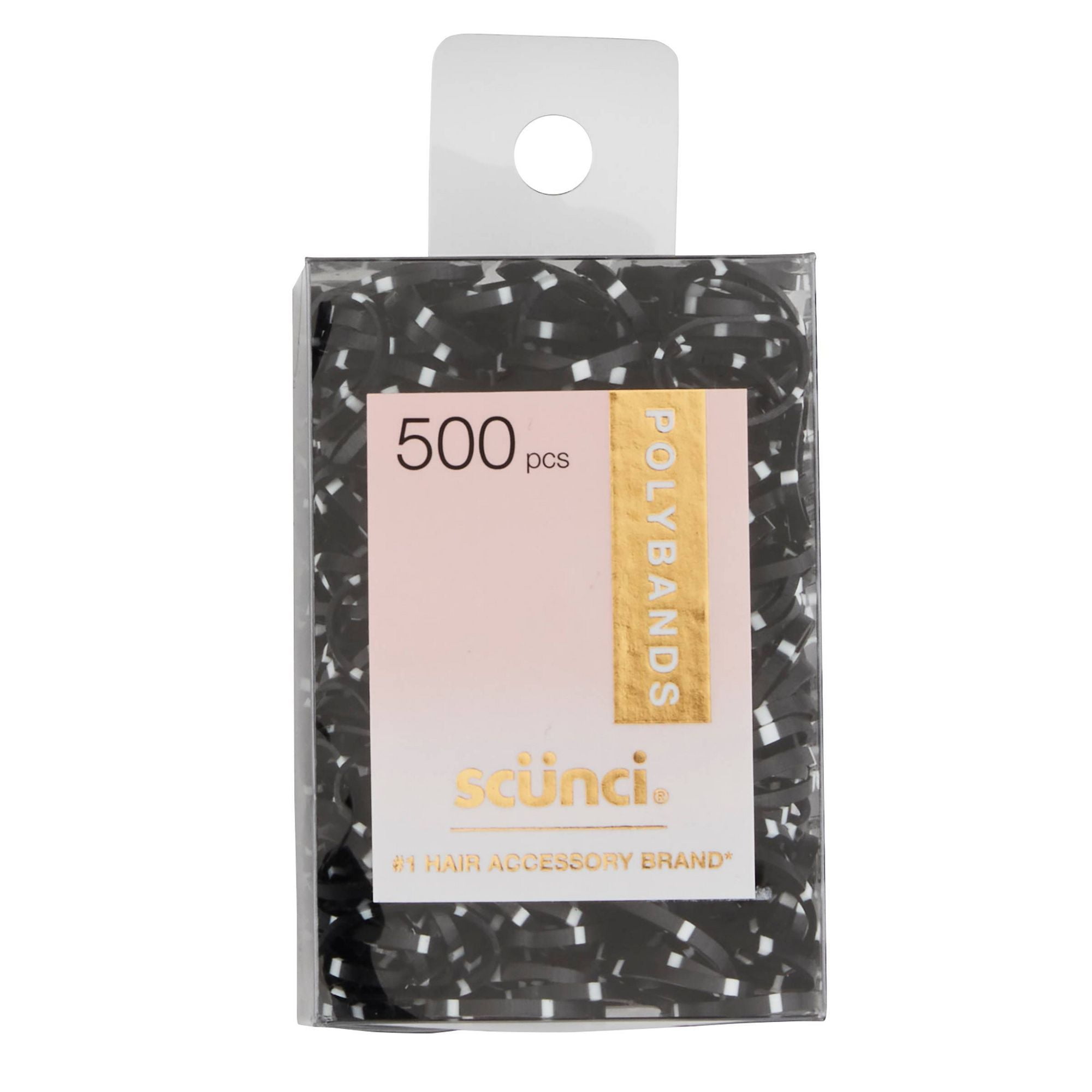 Scunci Elastic Hair Polybands In Acetate Box, Black/White, 500-Pieces ...