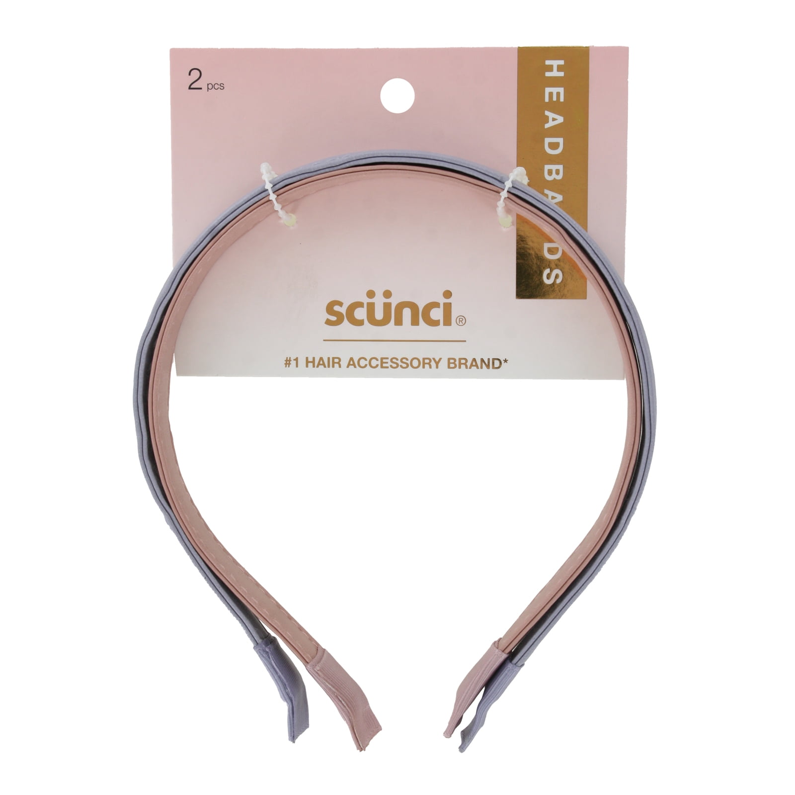 Scunci Elevated Basics Faux Leather Headbands, Assorted Colors, 2-Count ...