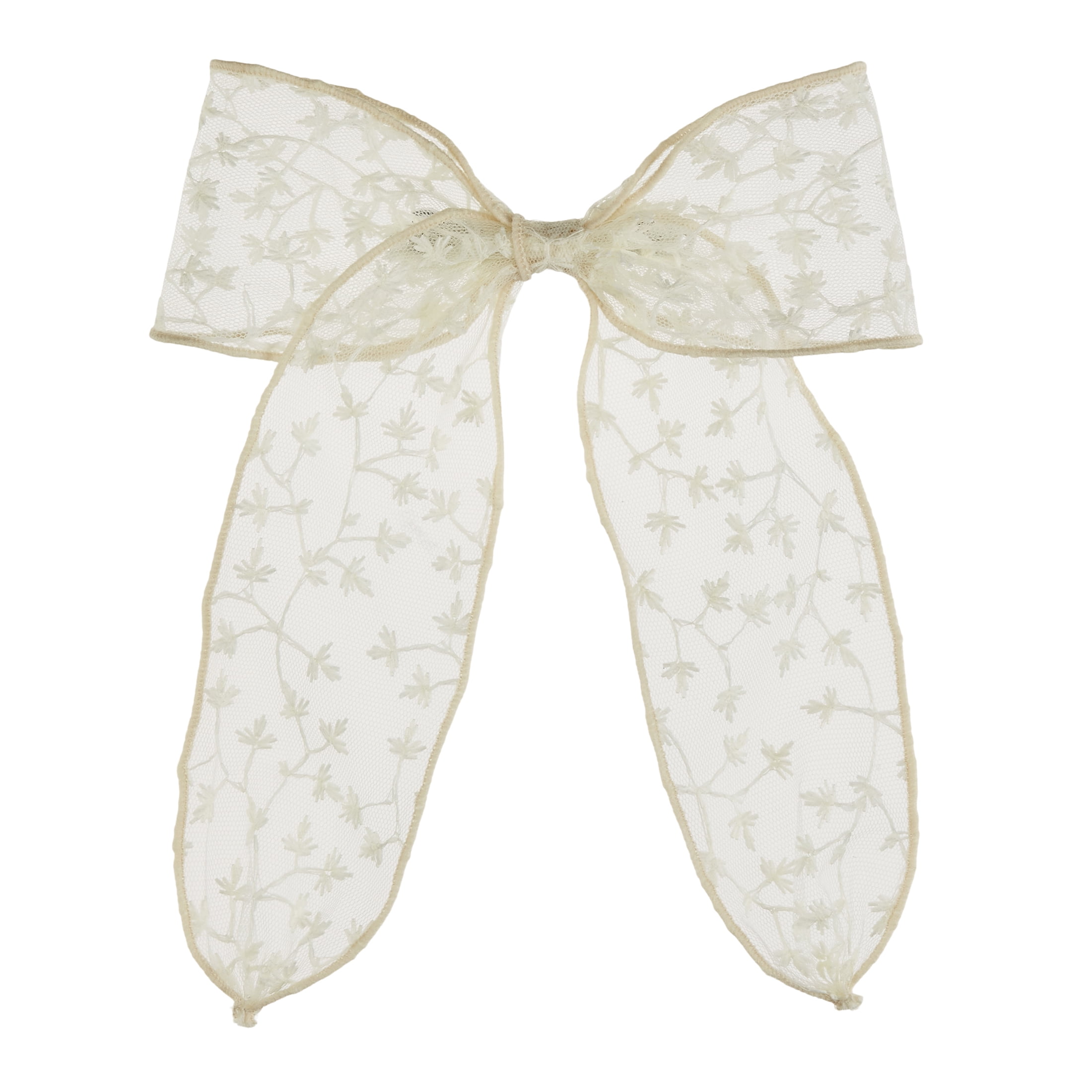 Scunci Eyelet Bow French Hair Barrette, White, 1 ct - Walmart.com