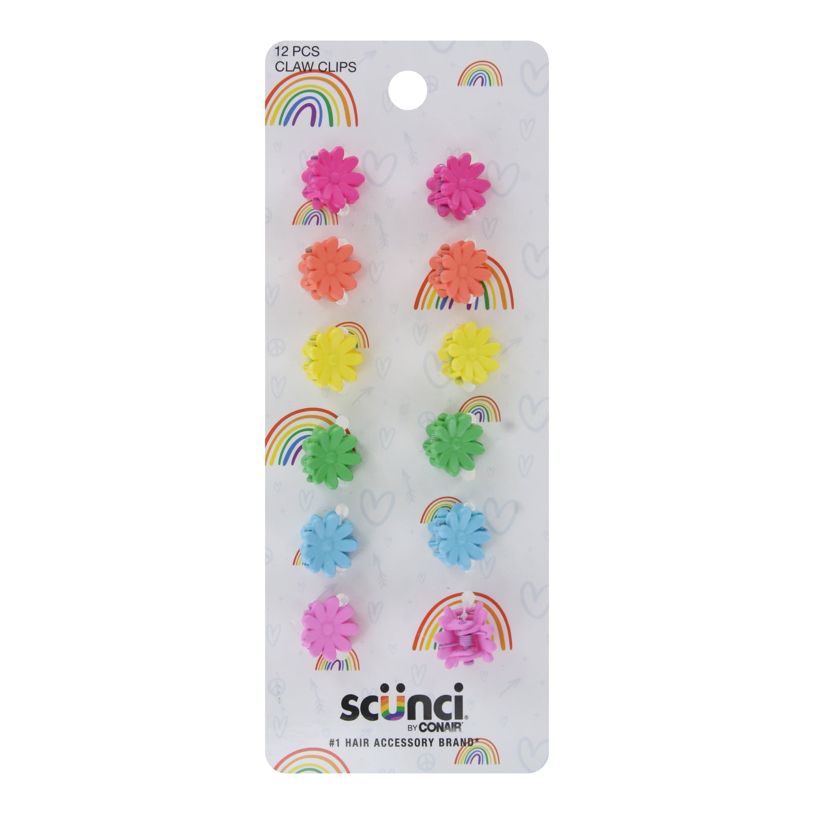 Scunci Flower Claw Hair Clips, Assorted Colors, 12-Pieces - Walmart.com