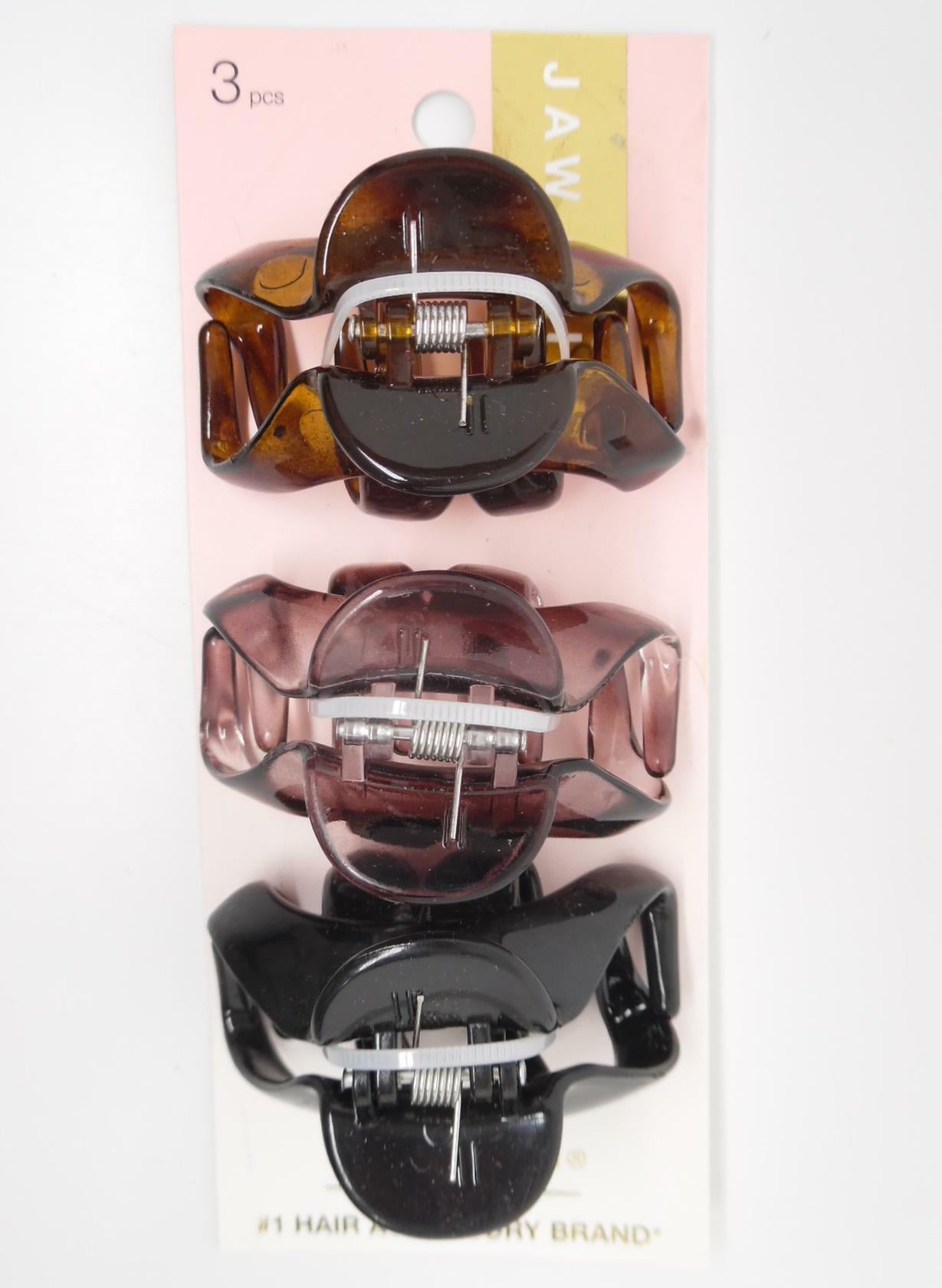 Scunci Hair Accessories Basics Jaw Clips - Assorted Neutral - 3pcs ...