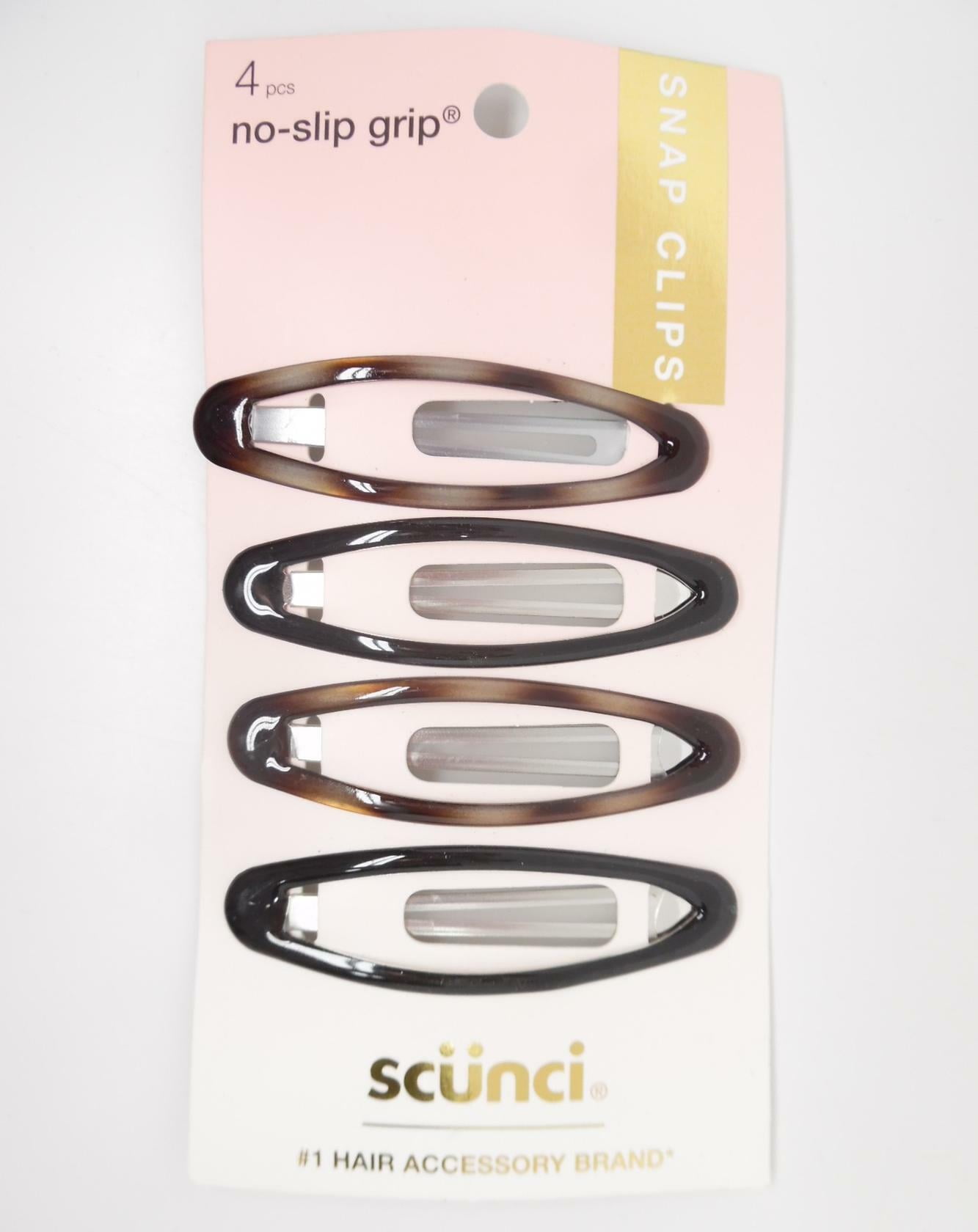 scunci Large Snap Hair Clips, Tortoise Shell and Black, 4pcs - Walmart.com
