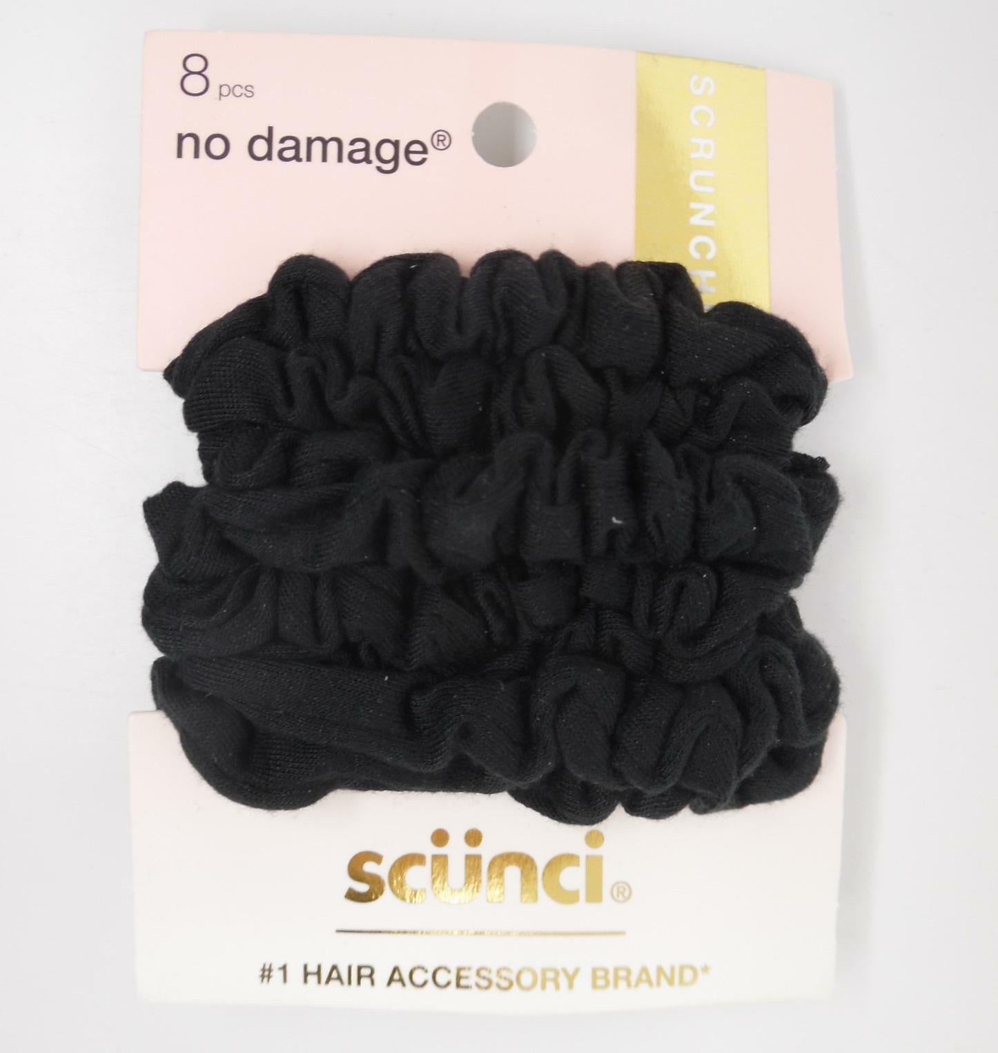 Scunci Elastic Small Scrunchies for Fine Thin Hair, No Damage, Black ...