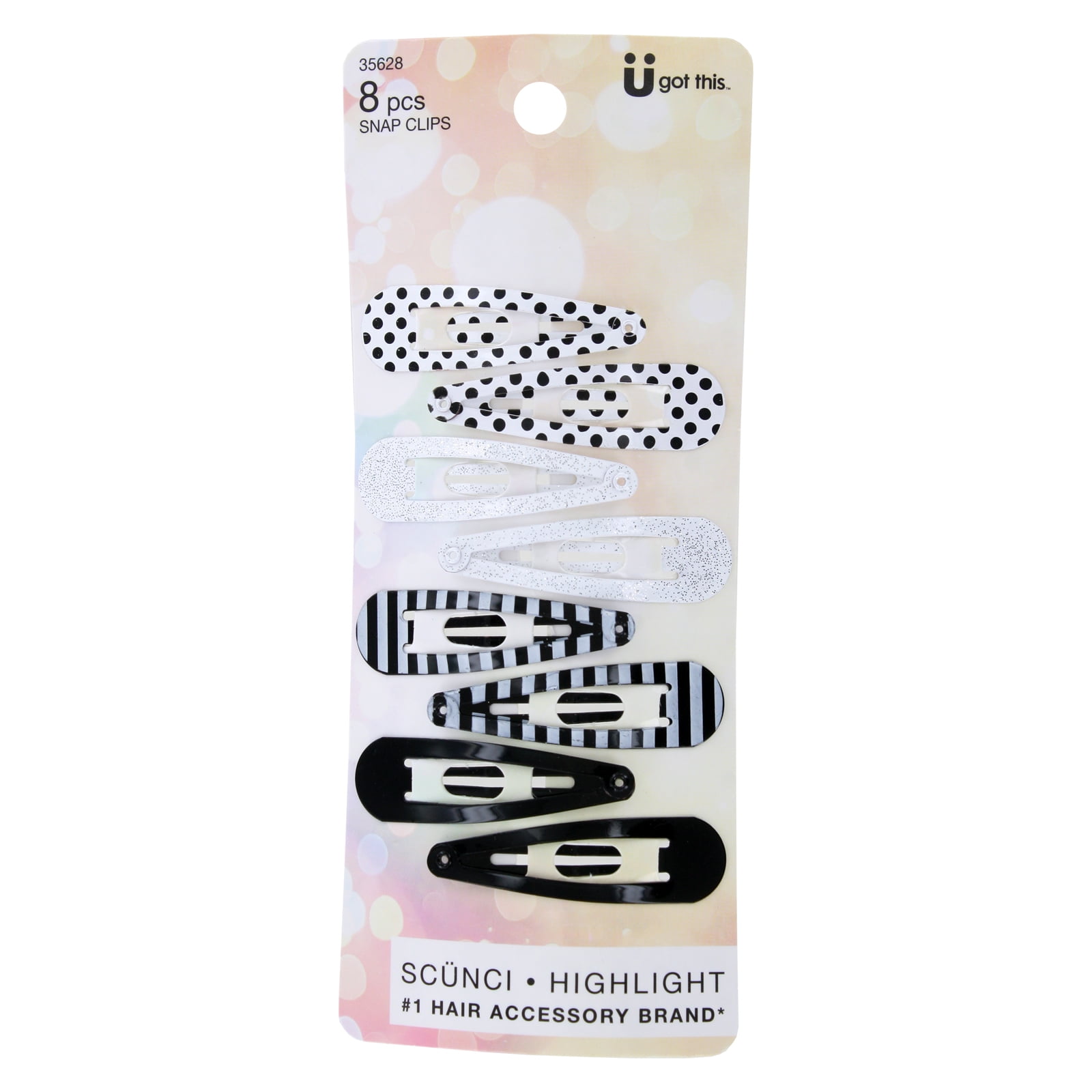 Scunci Highlight Hair Snap Clips, Assorted Colors, 8-Pieces - Walmart.com