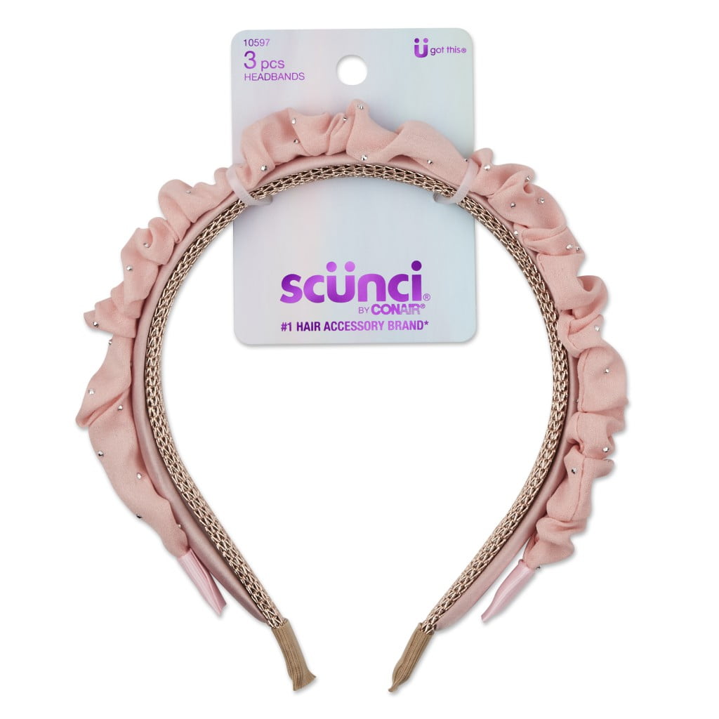 Scunci Fashion Assorted Headbands, Multicolor, 3 Count - Walmart.com