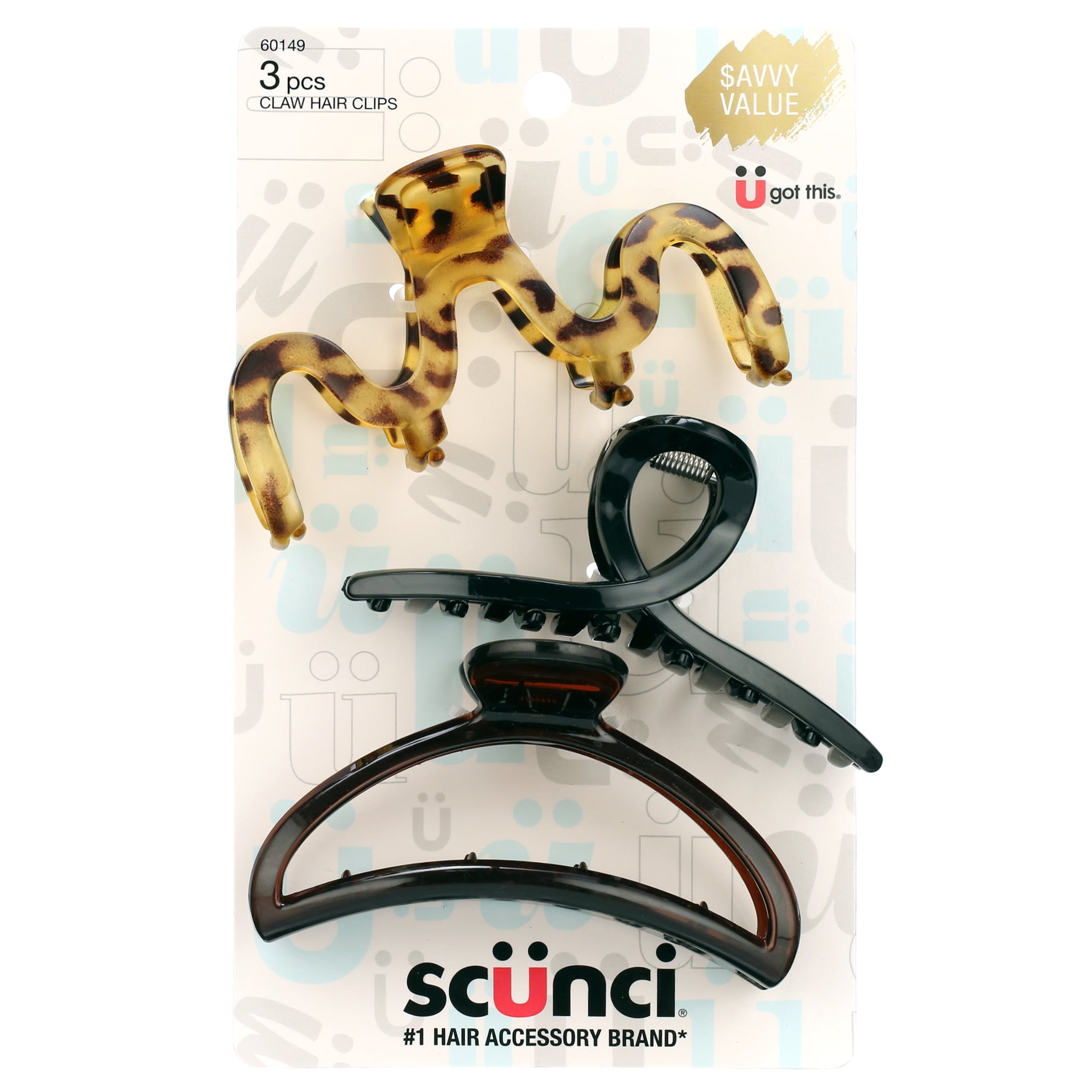 Scunci Matte Mixed Shape Claw Clips, Assorted Neutrals, 3 Ct - Walmart.com