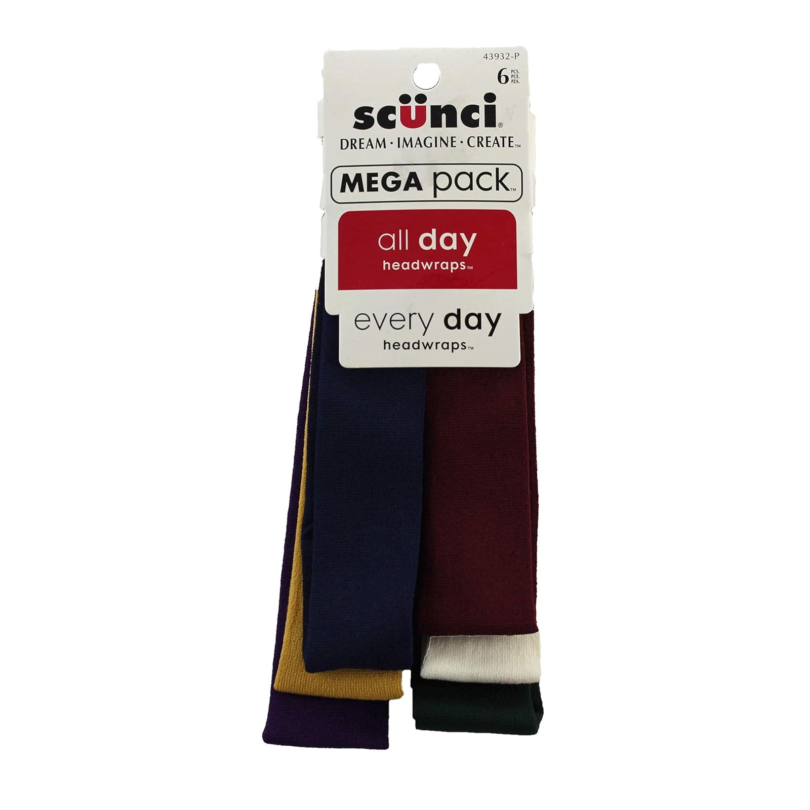 Scunci Mega Pack Every Day All Day Headwraps, Assorted Colors, 6-Pieces ...