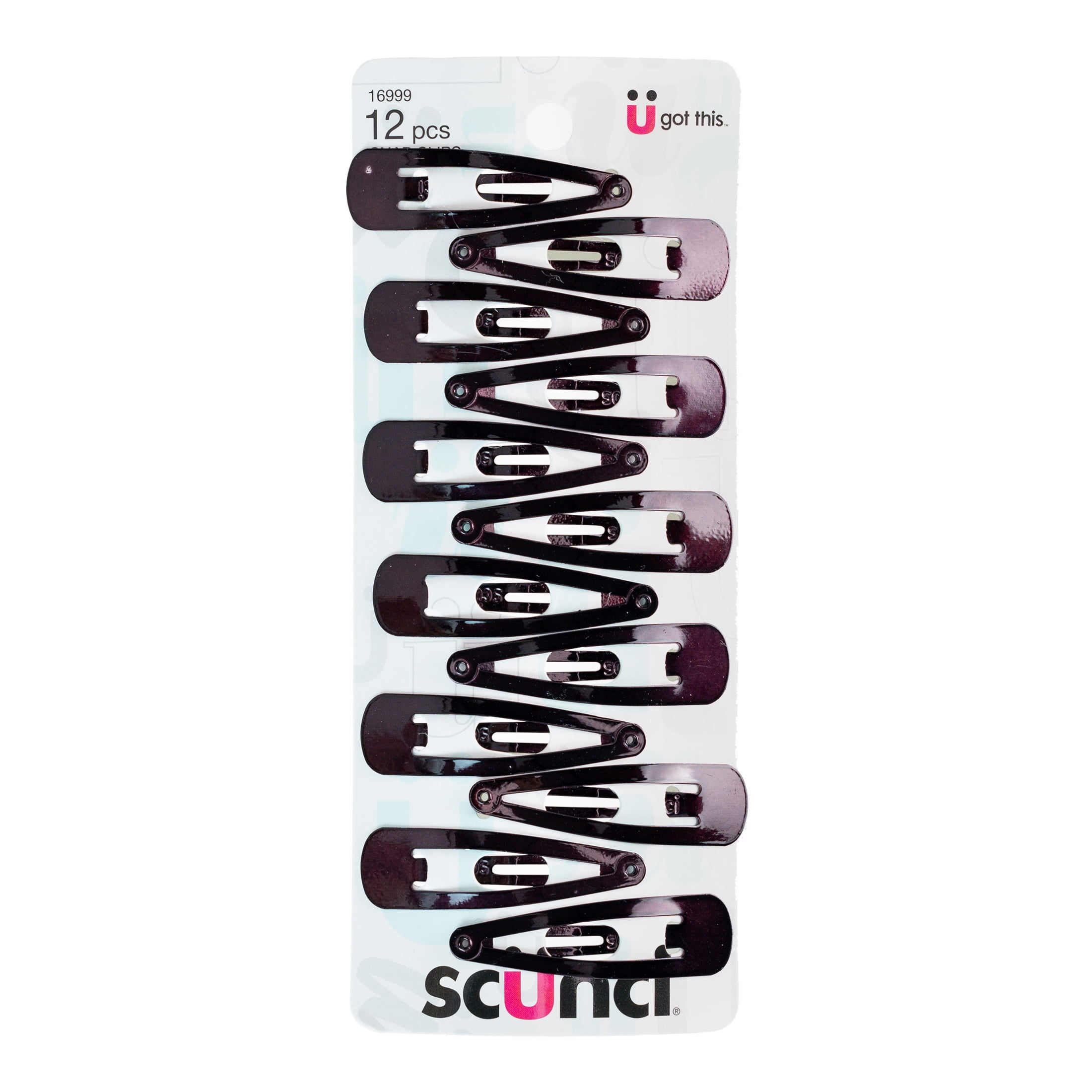 Scunci Metal Snap Clips, Brown, 12 count - Walmart.com