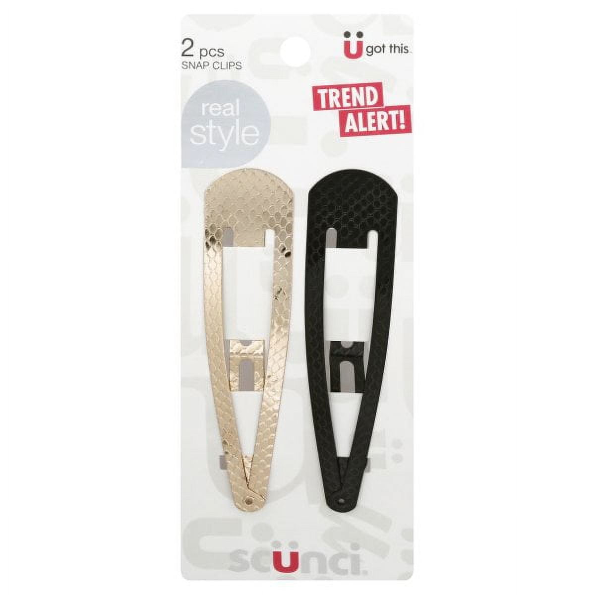 Scunci Metal Textured Snap Clip - 2 ct - Walmart.com