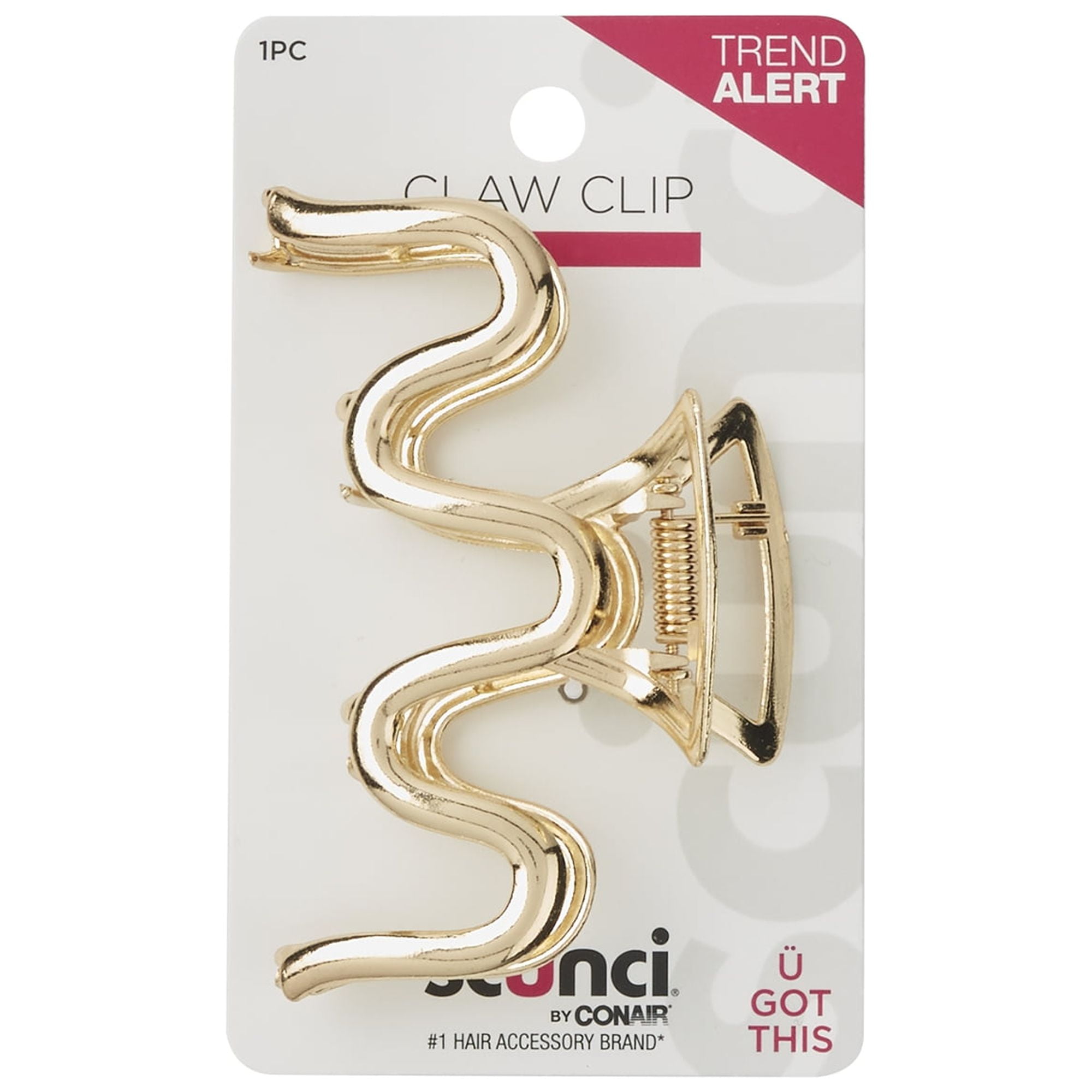 Scunci Metallic Finish Wavy Claw Clip, Rose Gold - Walmart.com